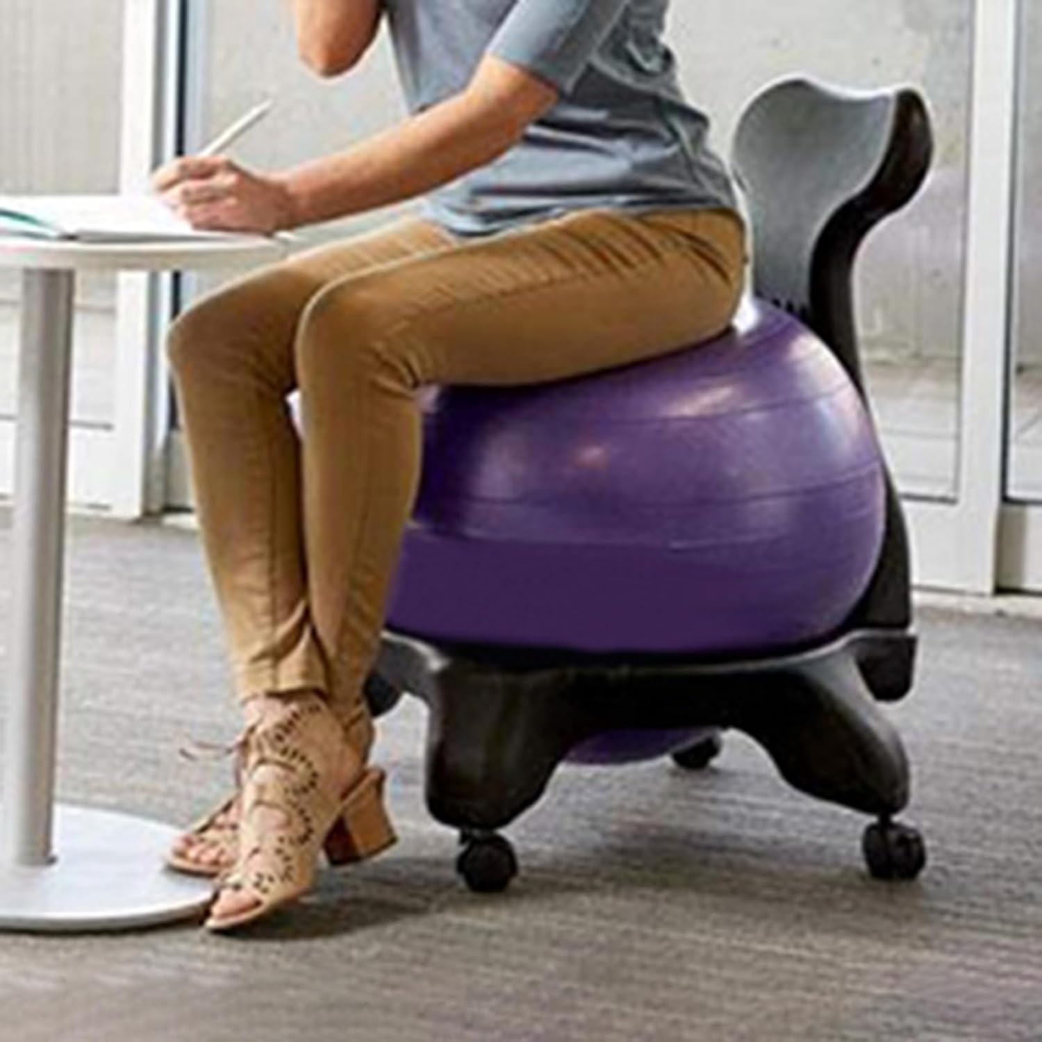 Amazon.com: EXCLURA Purple Yoga Ball Chair for Office Adults, Ergonomic ...