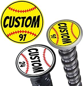 Amazon.com: Custom Baseball Bat Knob Sticker - Personalized Name ...