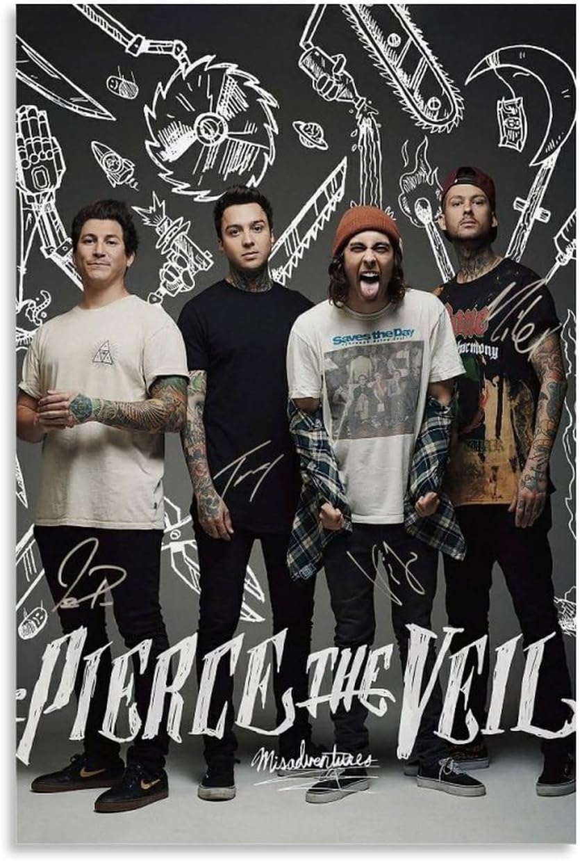 Amazon.com: OTE URHE Pierce The Veil Poster Limited Edition HD Bedroom ...