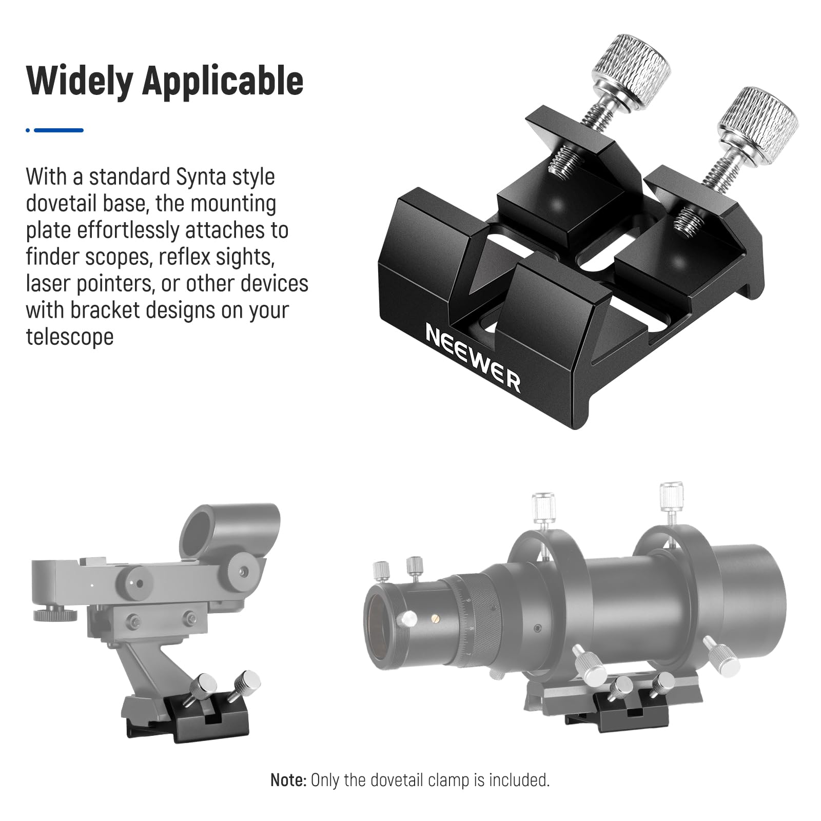 Neewer Universal Dovetail Base Telescope Mount, Dovetail Clamp with Two ...