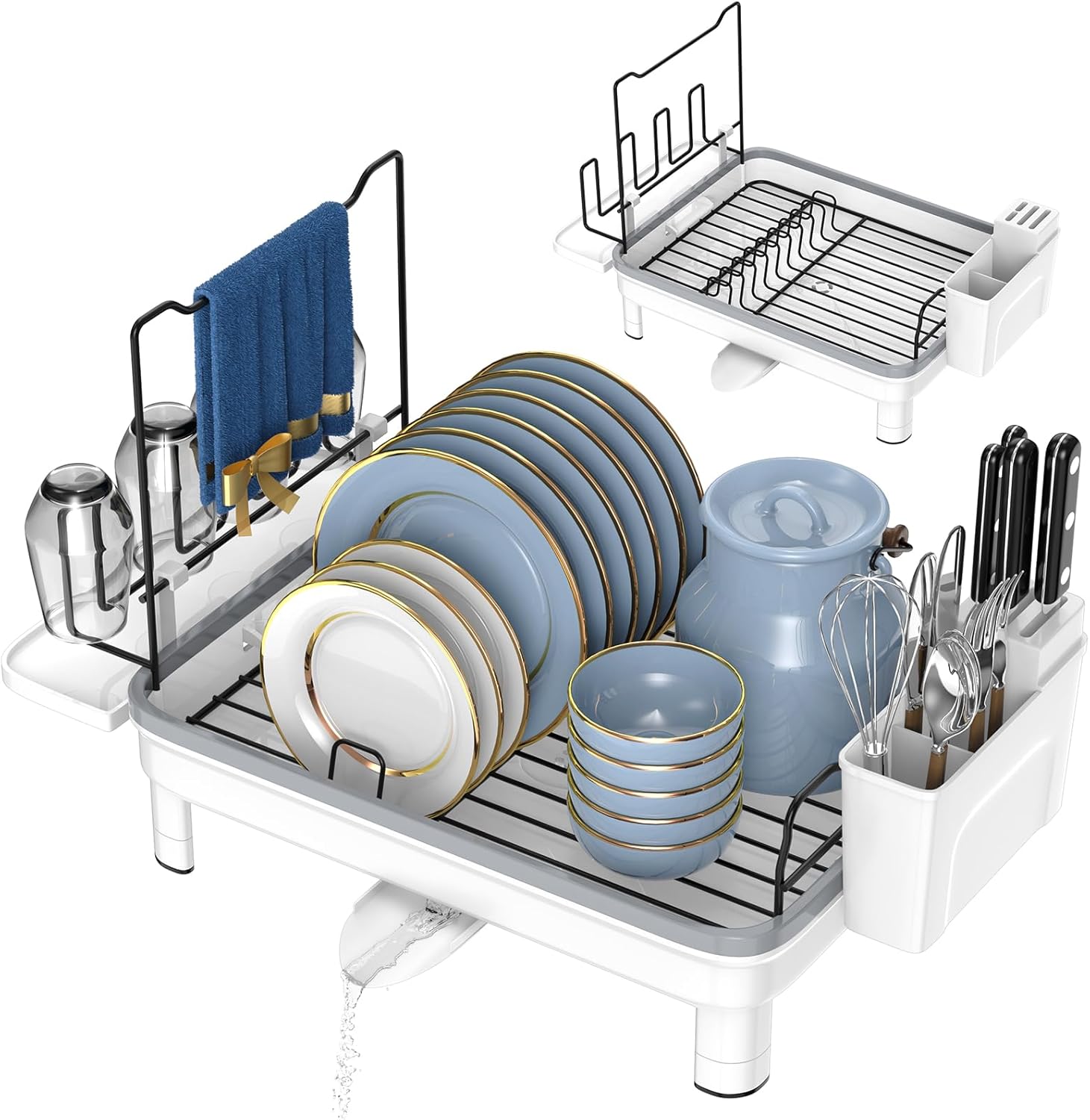 Amazon.com - Junyuhomeline Dish Drying Rack, Space-Saving Dish Rack ...
