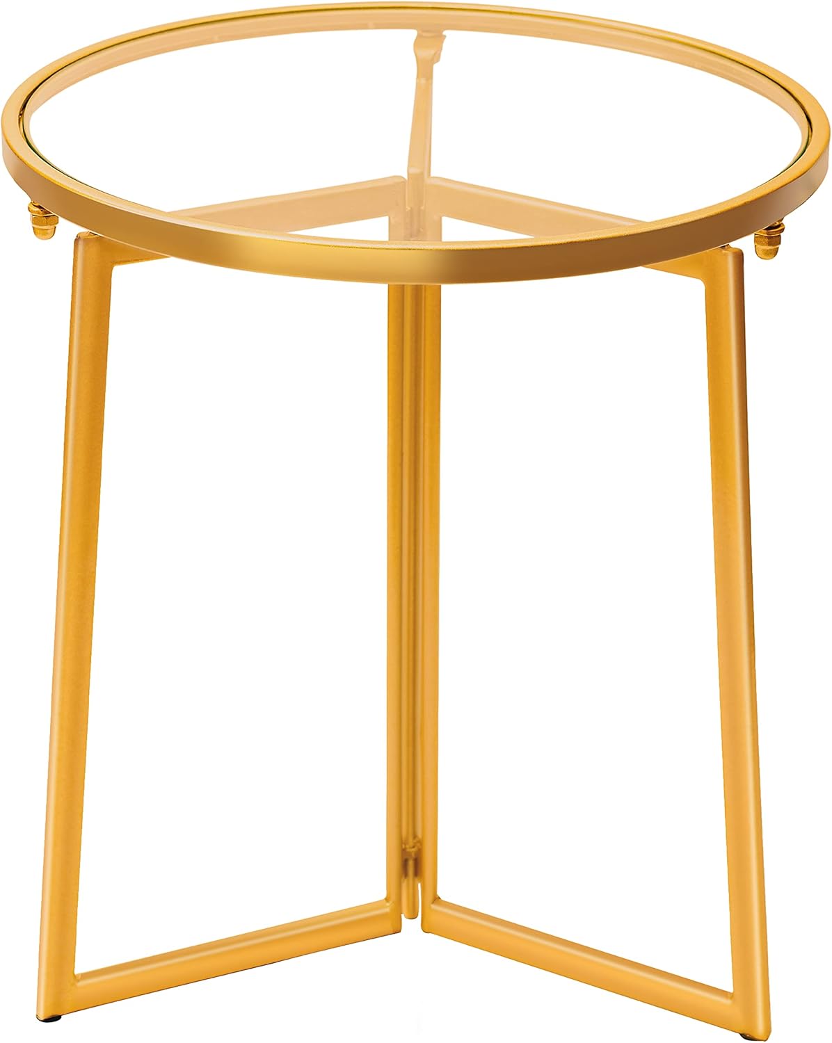 Amazon.com: Donosura Round Gold Side Table,Metal end Table with Glass ...