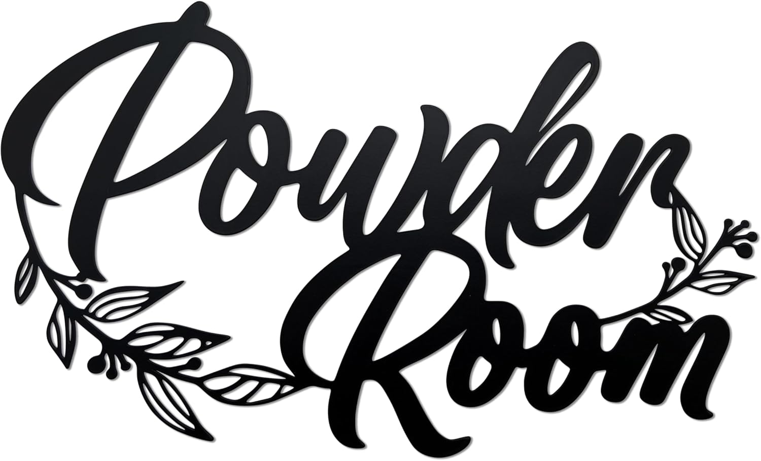 Amazon.com: Ecqizer Powder Room Sign Black Metal Family Wall Decor ...