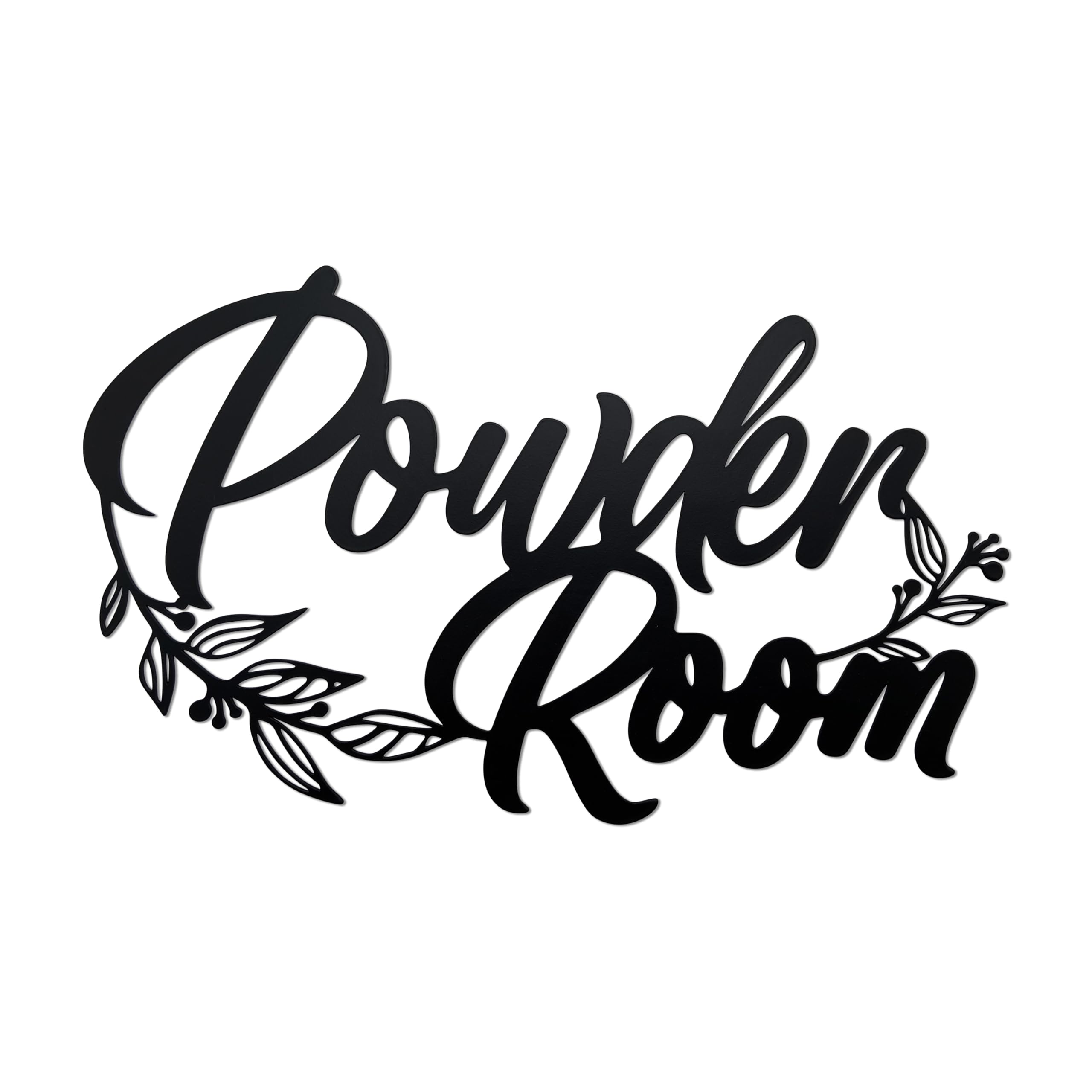 Amazon.com: Ecqizer Powder Room Sign Black Metal Family Wall Decor ...