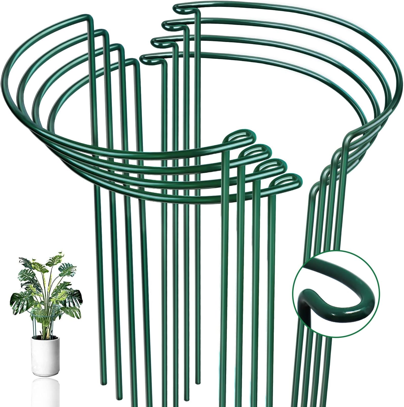 Amazon.com : 8 Pack Half Round Plant Support Stakes Sets - Strong Plant ...