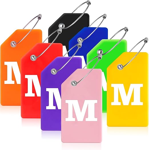 Amazon.com: 8 Pcs Initial Silicone Luggage Tag for Suitcase, 26 Letter ...