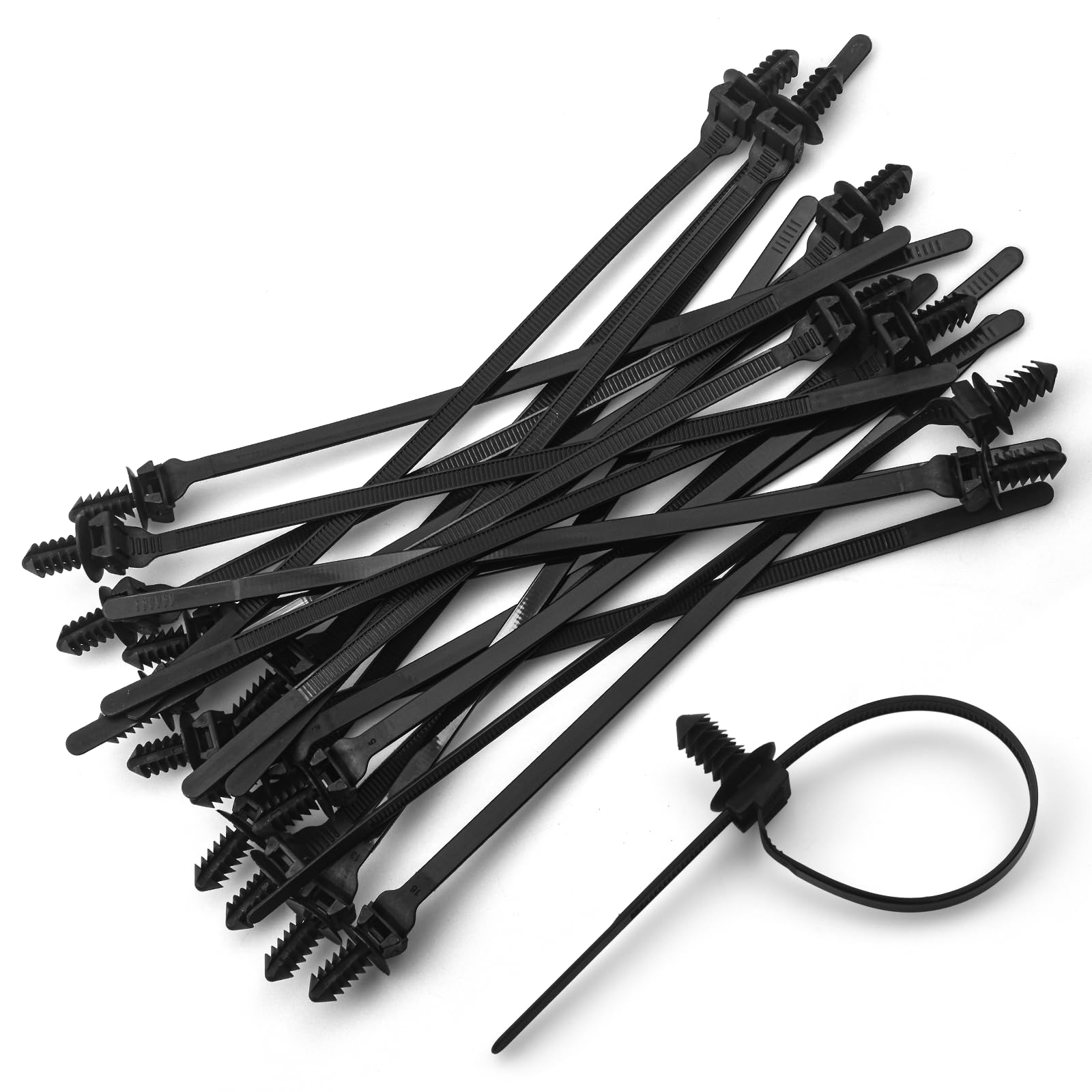 Amazon.com: LOLOLE 30PCS Push Mount Cable Zip Tie 8.3 x 0.2 inch Self ...