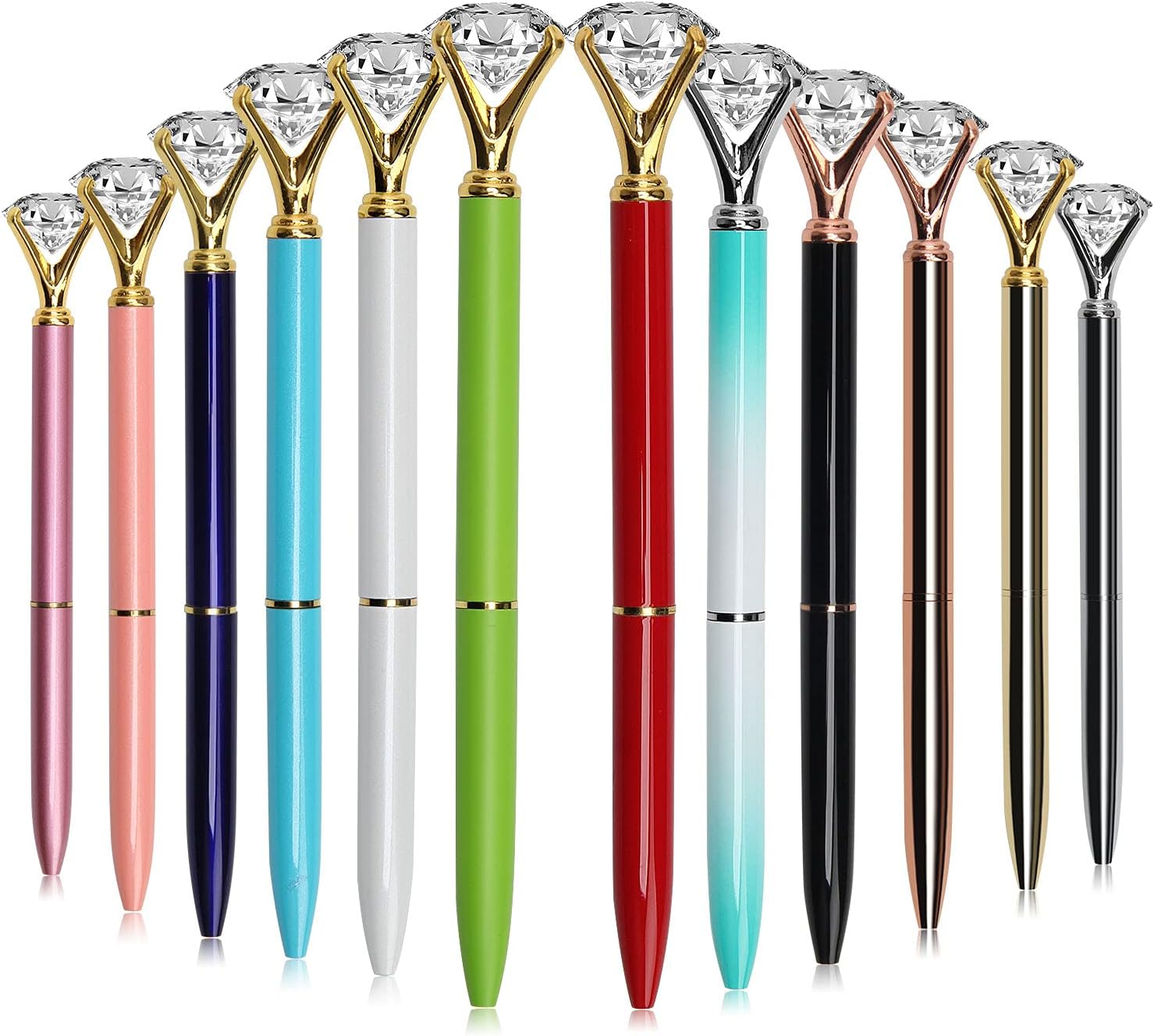 Amazon.com : 12 Pcs Retractable Diamond Pen with Big Crystal Bling ...