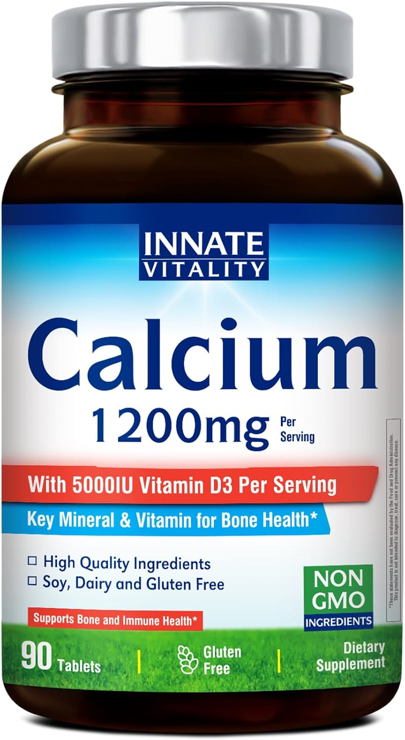 Amazon.com: Innate Vitality Calcium 1200 mg with Vitamin D3, 5000IU ...