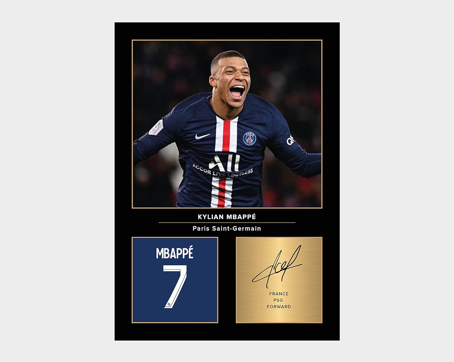 Icons Wall Art Kylian Mbappe Signed A4 Printed Photo Picture Display ...