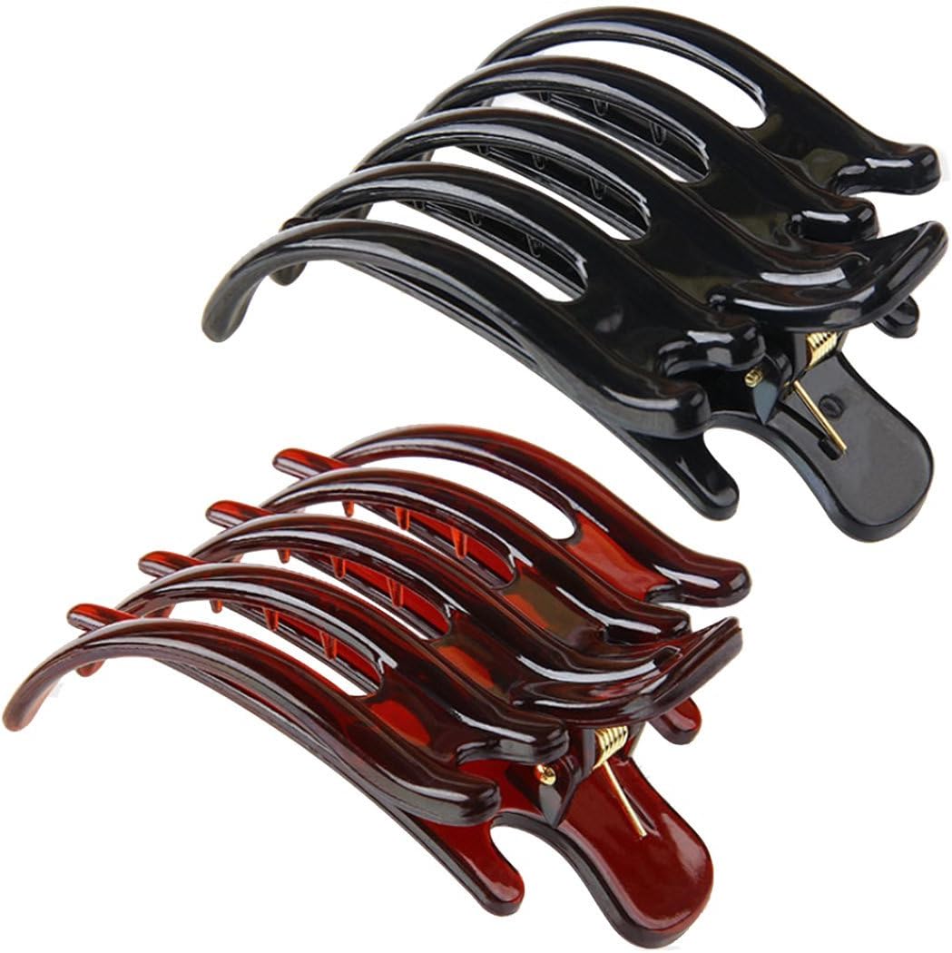 Amazon.com : 2Pcs Large Plastic Non-slip Hair Claw Clips Hairpin Clamp ...