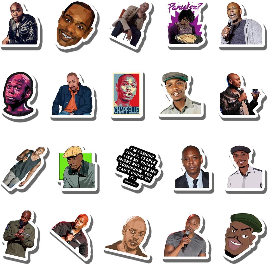 Amazon.com: 20 PCS Stickers Pack Dave Aesthetic Chappelle Vinyl ...