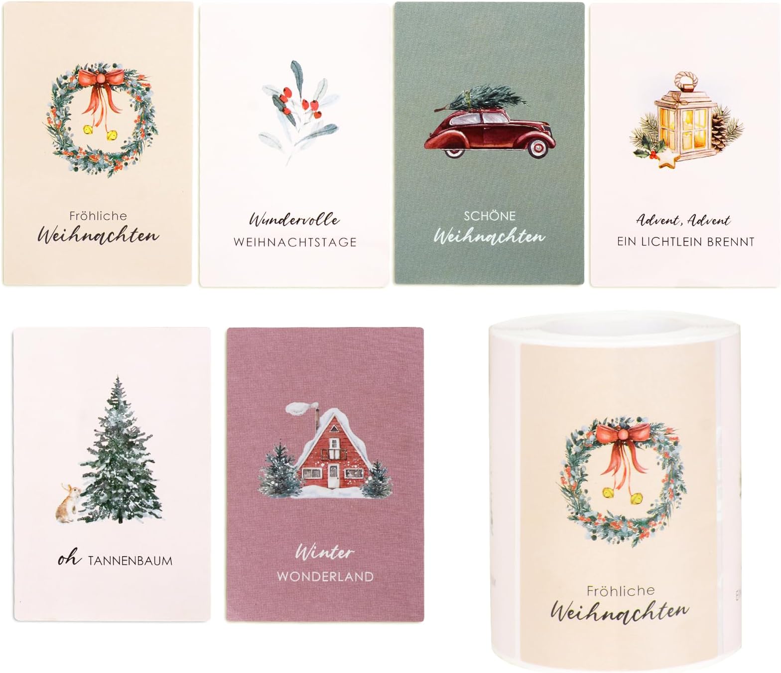 Weihnachtsaufkleber Weihnachtssticker Frohe Weihnachten auf Stern oval ...