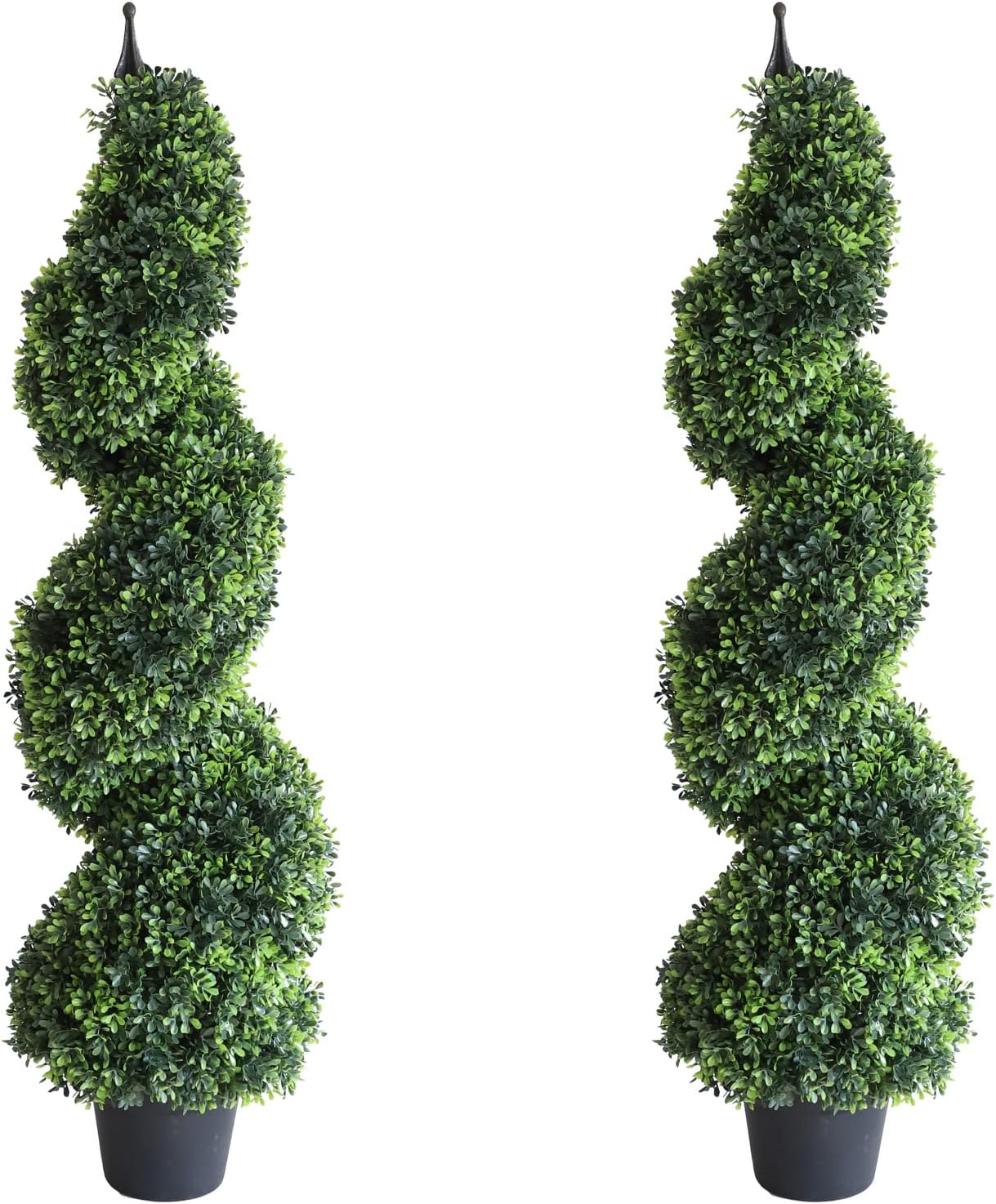 Amazon.com - Damomo Artificial Topiaries Outdoor Boxwood Trees, Spiral ...