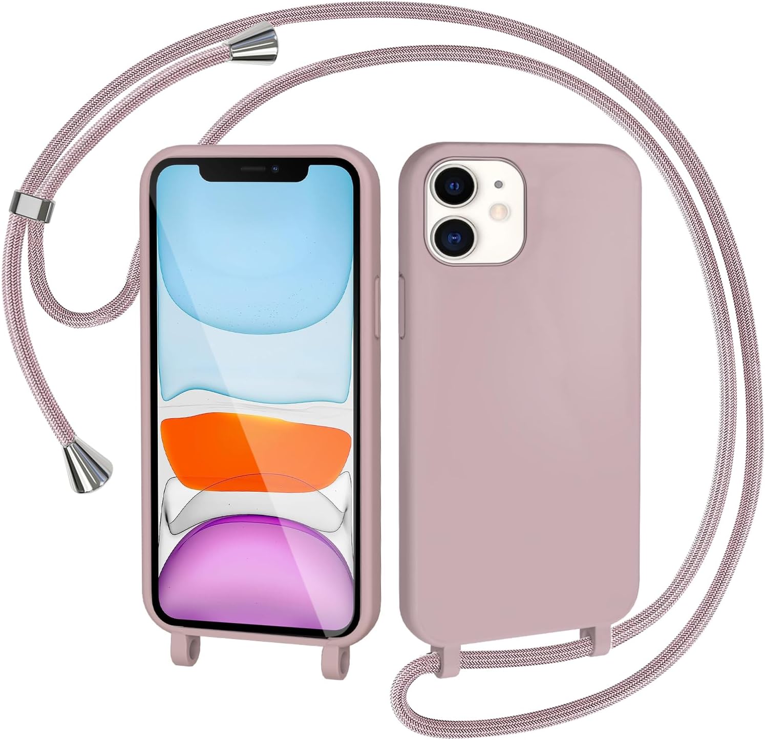 AOMYKE Coque pour iPhone 11 avec Cordon, Collier Étui Silicone Liquide ...