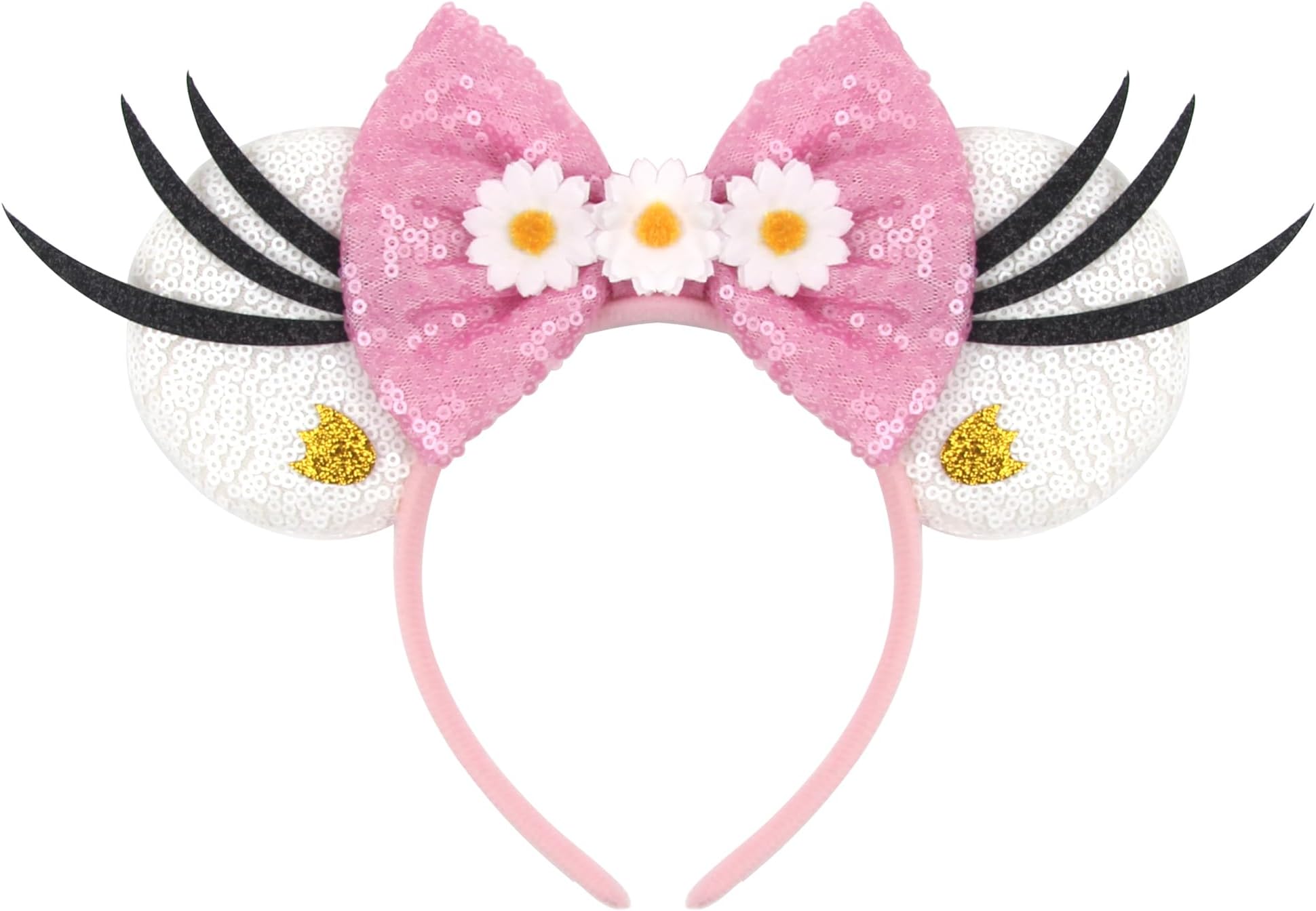 Amazon.com: Beauty Ears Head Band Daisy Mouse Ears Headband for Women ...