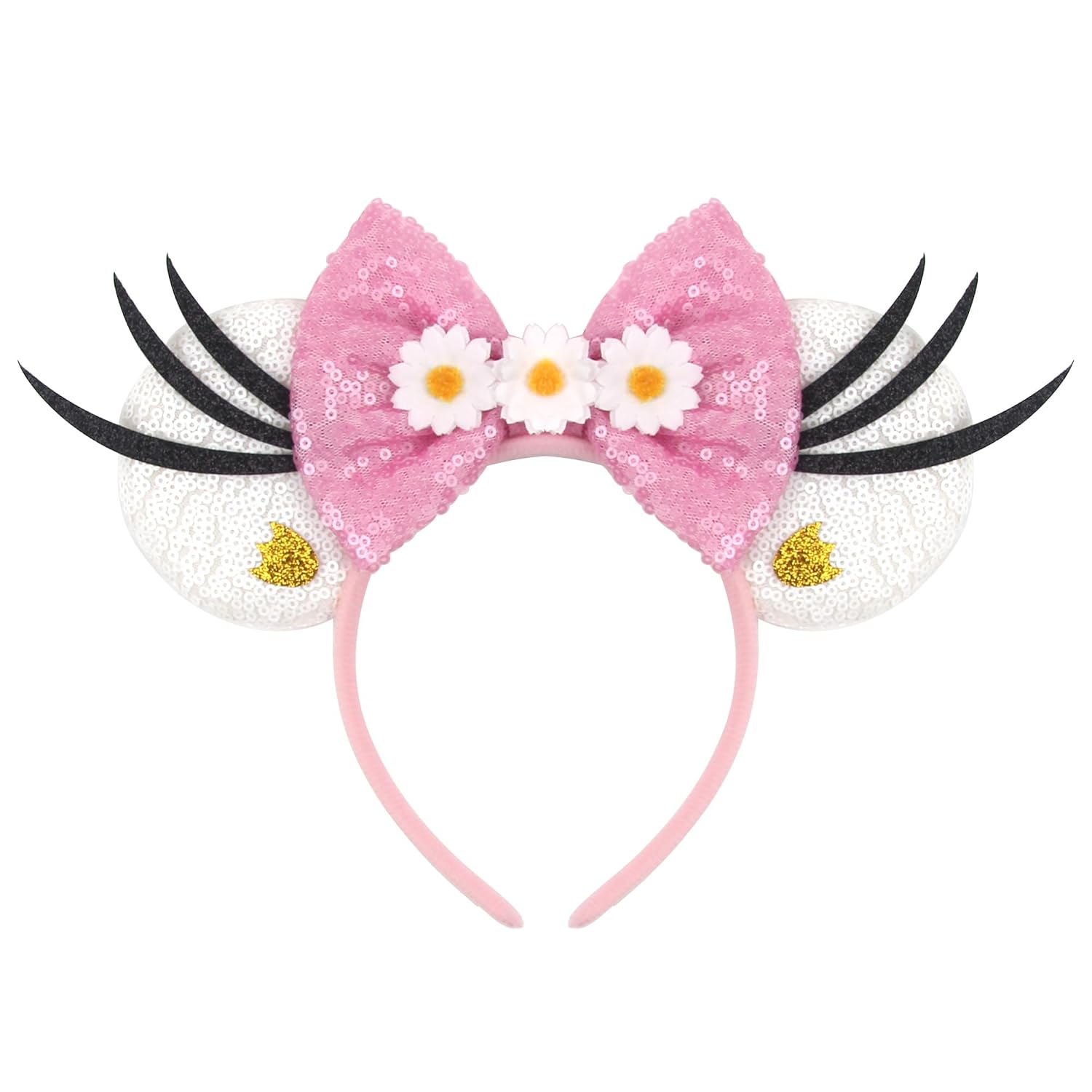 Amazon.com: Beauty Ears Head Band Daisy Mouse Ears Headband for Women ...