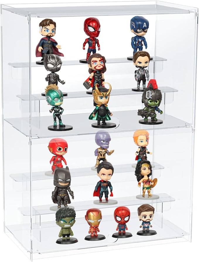 Amazon.com: Nynelly 2 Tier Acrylic Display Case for Collectibles, Clear ...