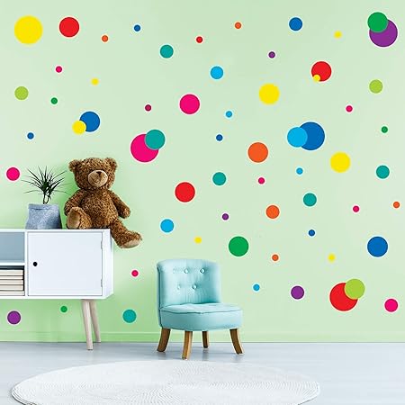 Lime Green/Ice Blue Vinyl Wall Stickers - 2 & 4 inch Circles (30 Decals ...