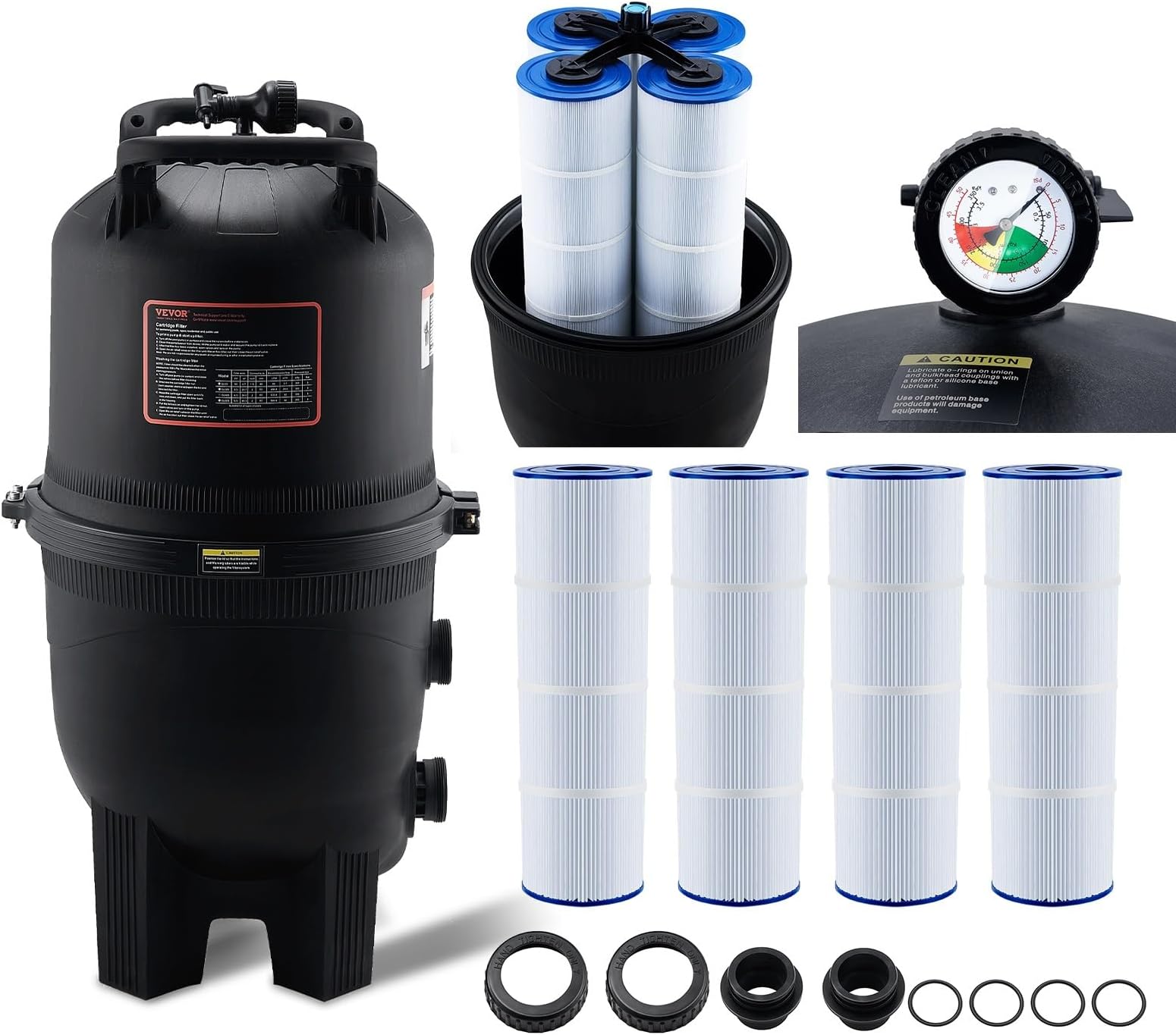 Amazon.com : BLACK+DECKER 425 Quad Filter Tank for Inground Swimming ...