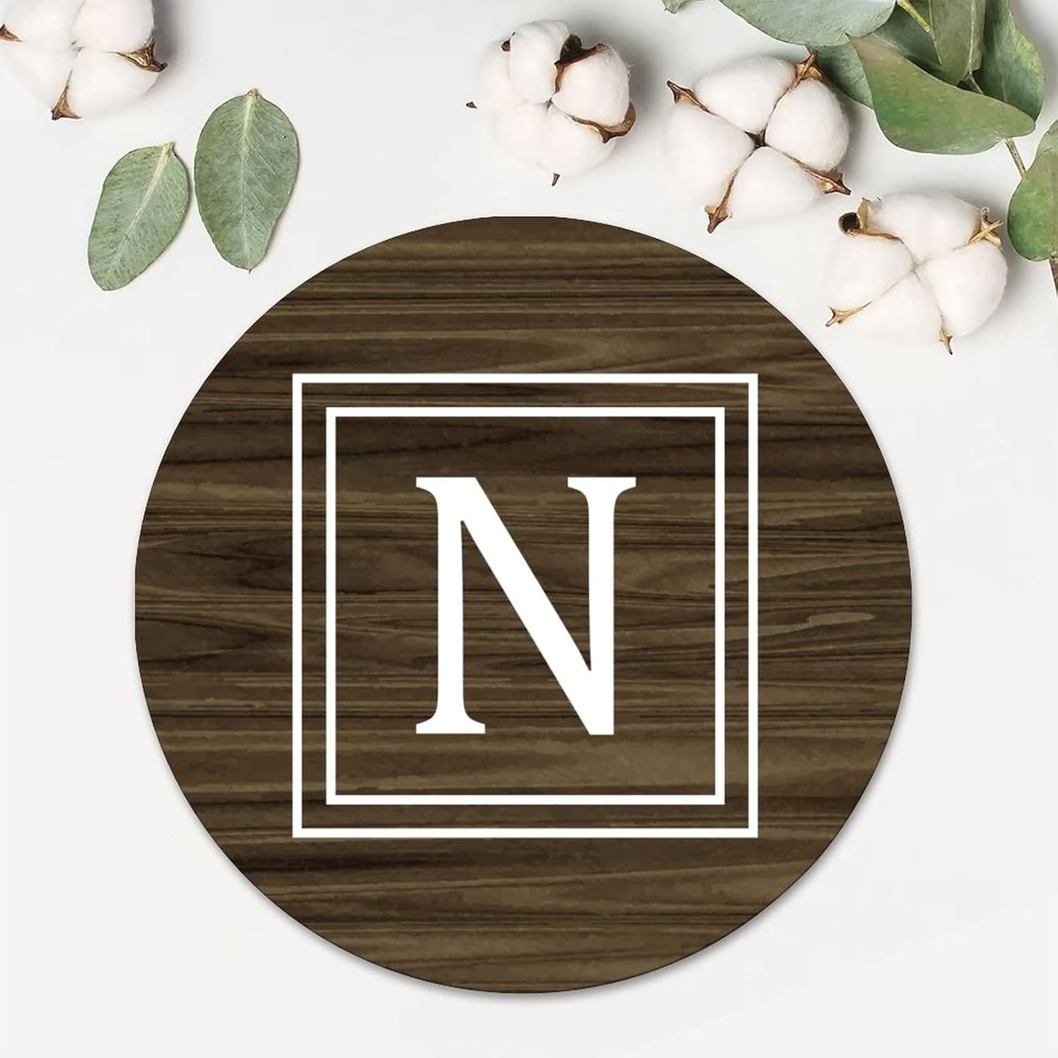 Amazon.com : Alphabet Monogram Initial Letter N Round Label Sticker 1.5 ...