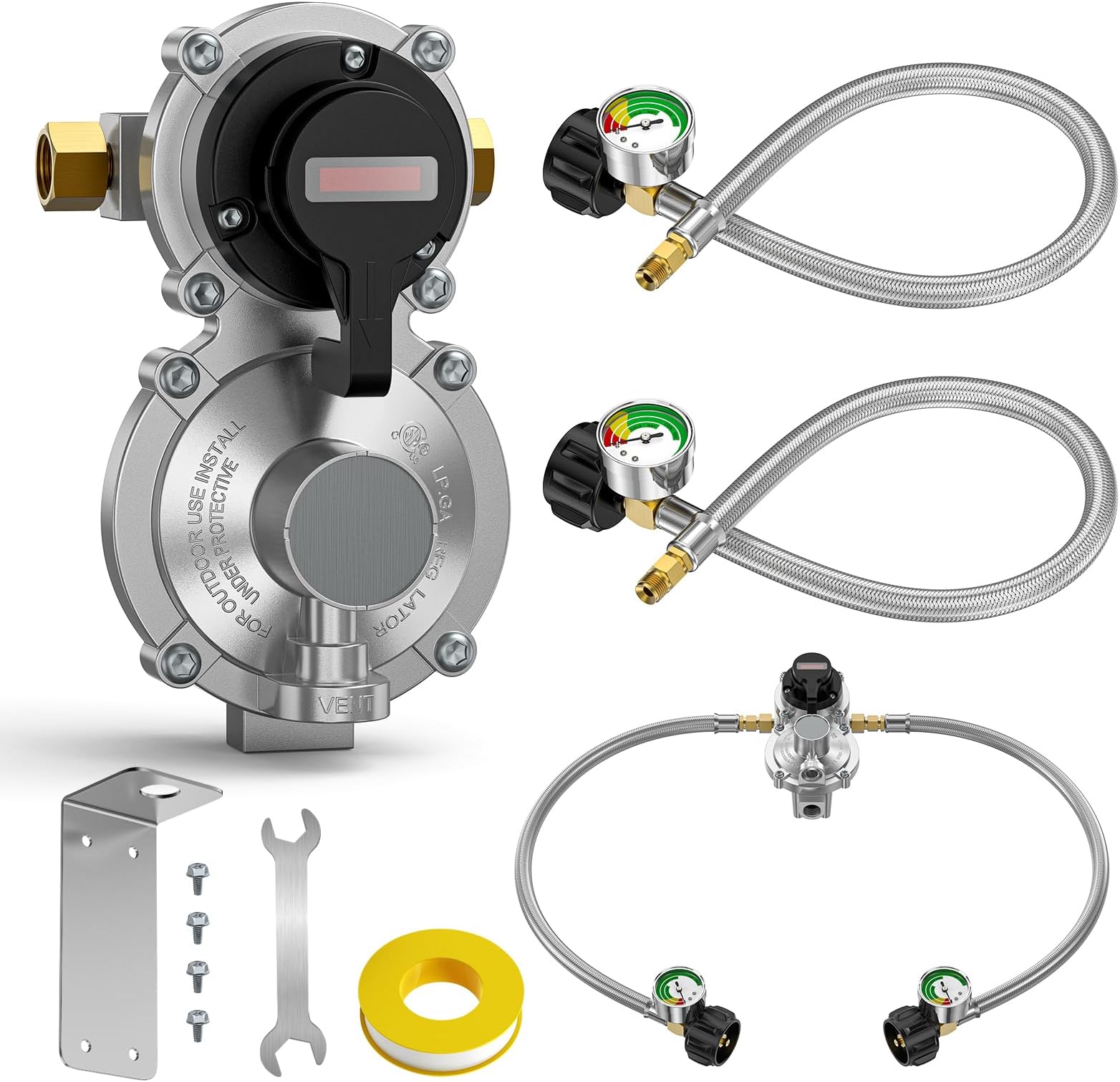 Amazon.com : 2-Stage Automatic Changeover LP Propane Gas Regulator RV ...