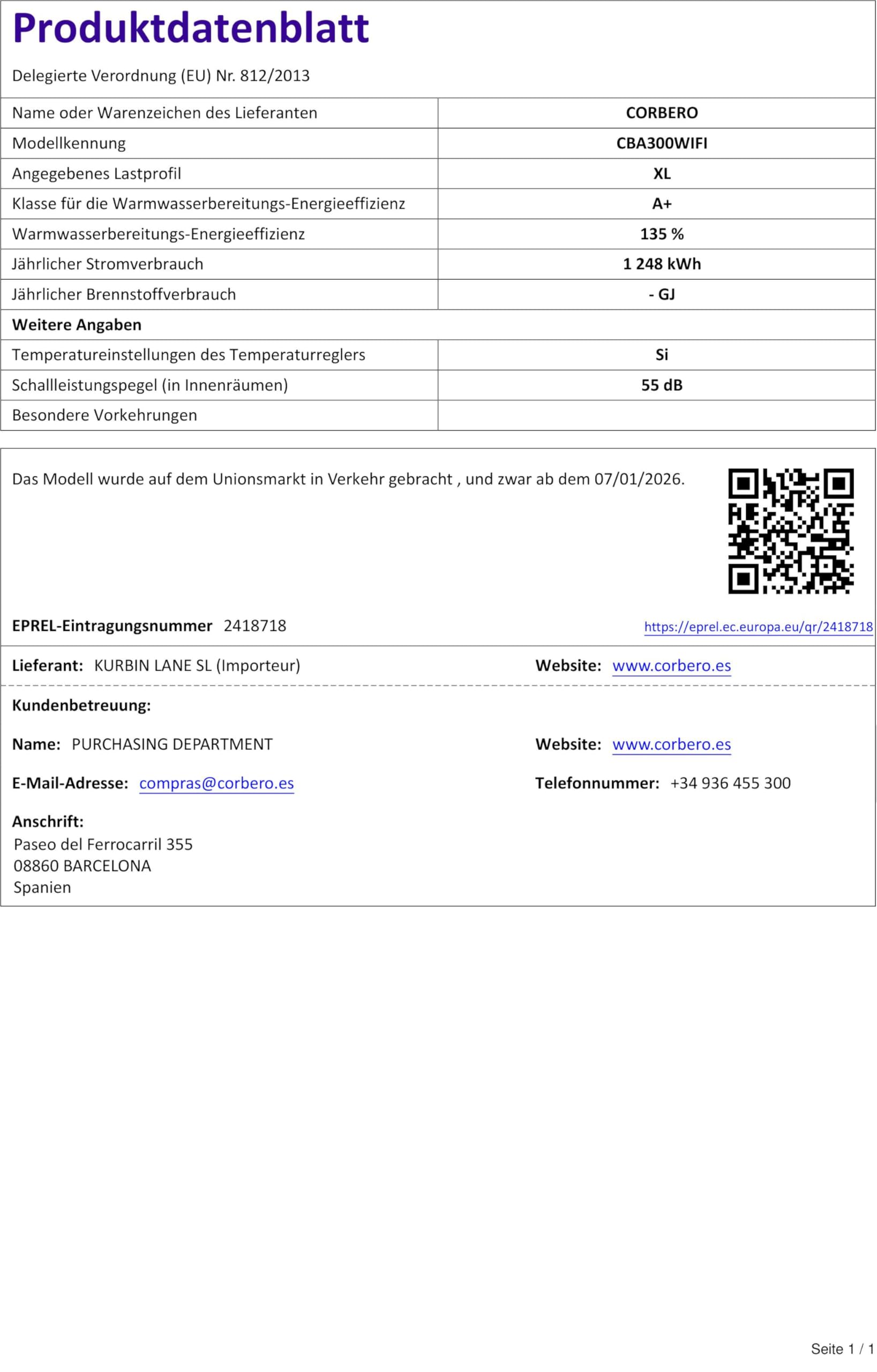 WiPower 300pv Edelstahl-Warmwasserspeicher, mit Anschlussmöglichkeit ...