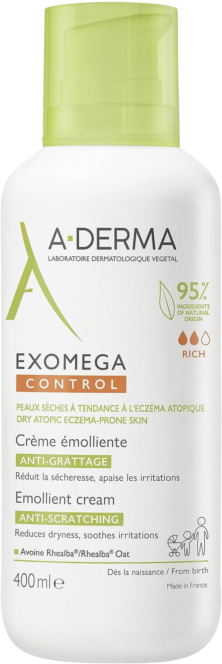 Amazon.com : Aderma Exomega Emollient Cream 400ml : Body Gels And ...