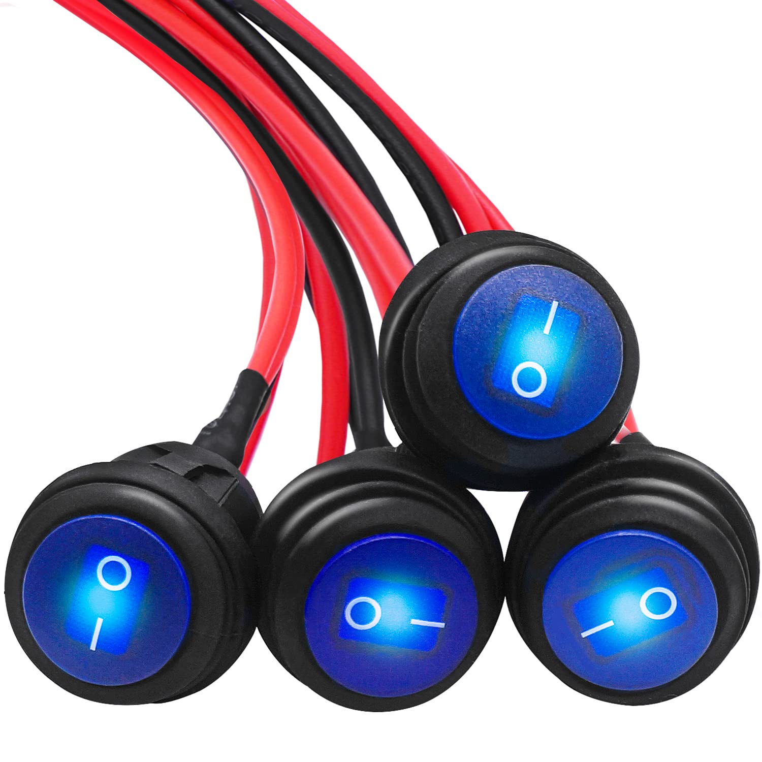 Snapklik.com : Mankk 4Pcs Waterproof Rocker Toggle Switch 3pin 12V 20A ...