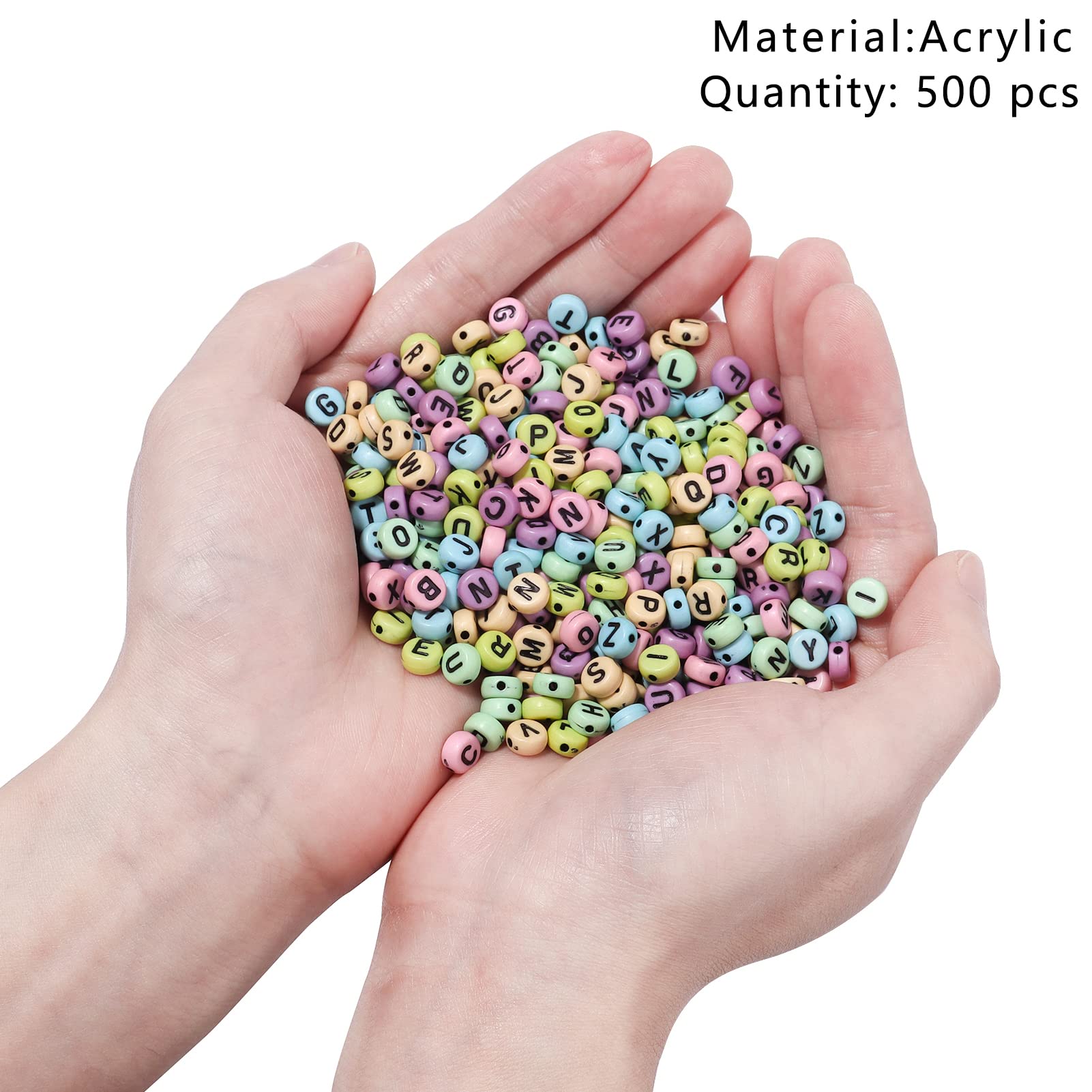500PCS Acrylic Letter Beads 4x7mm Alphabet Beads Mixed Small Round ...