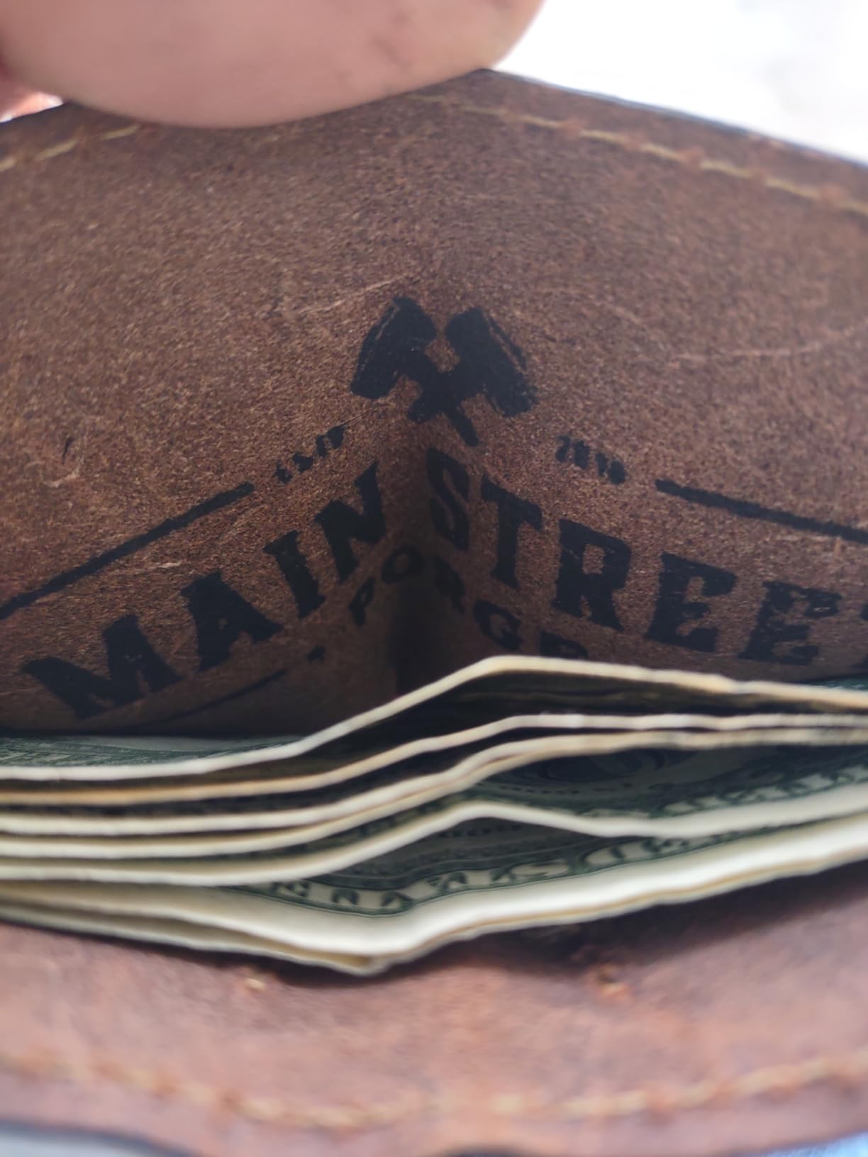 Amazon.com: Main Street Forge Bifold Leather Wallet For Men | Made in ...