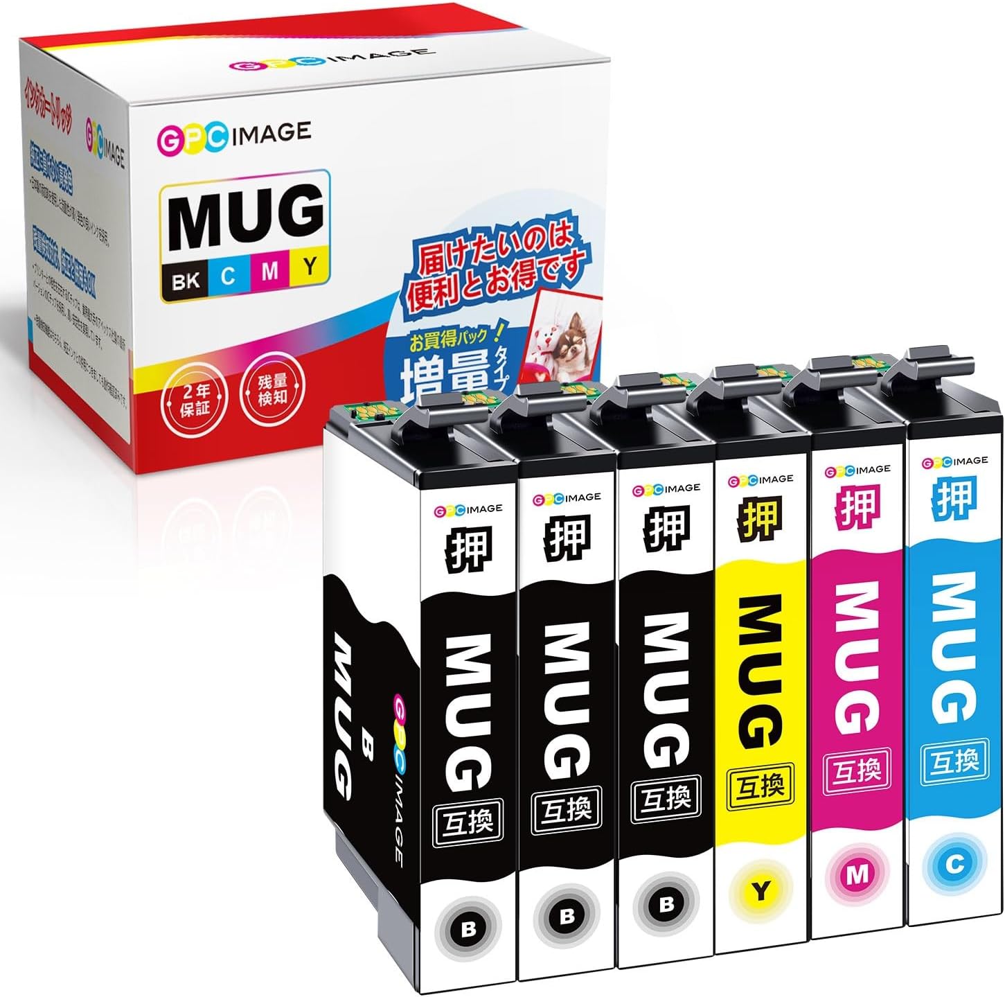 Amazon.co.jp: GPC Image Flex エプソン 用 インク マグカップ epson 用 MUG-4CL MUG-C MUG-M MUG-Y 合計6本セット EW-452A ...