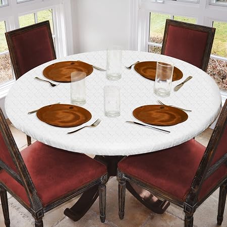 Amazon.com: Jobar Decorative Stretch Table Cover (Stone) - Round Table ...