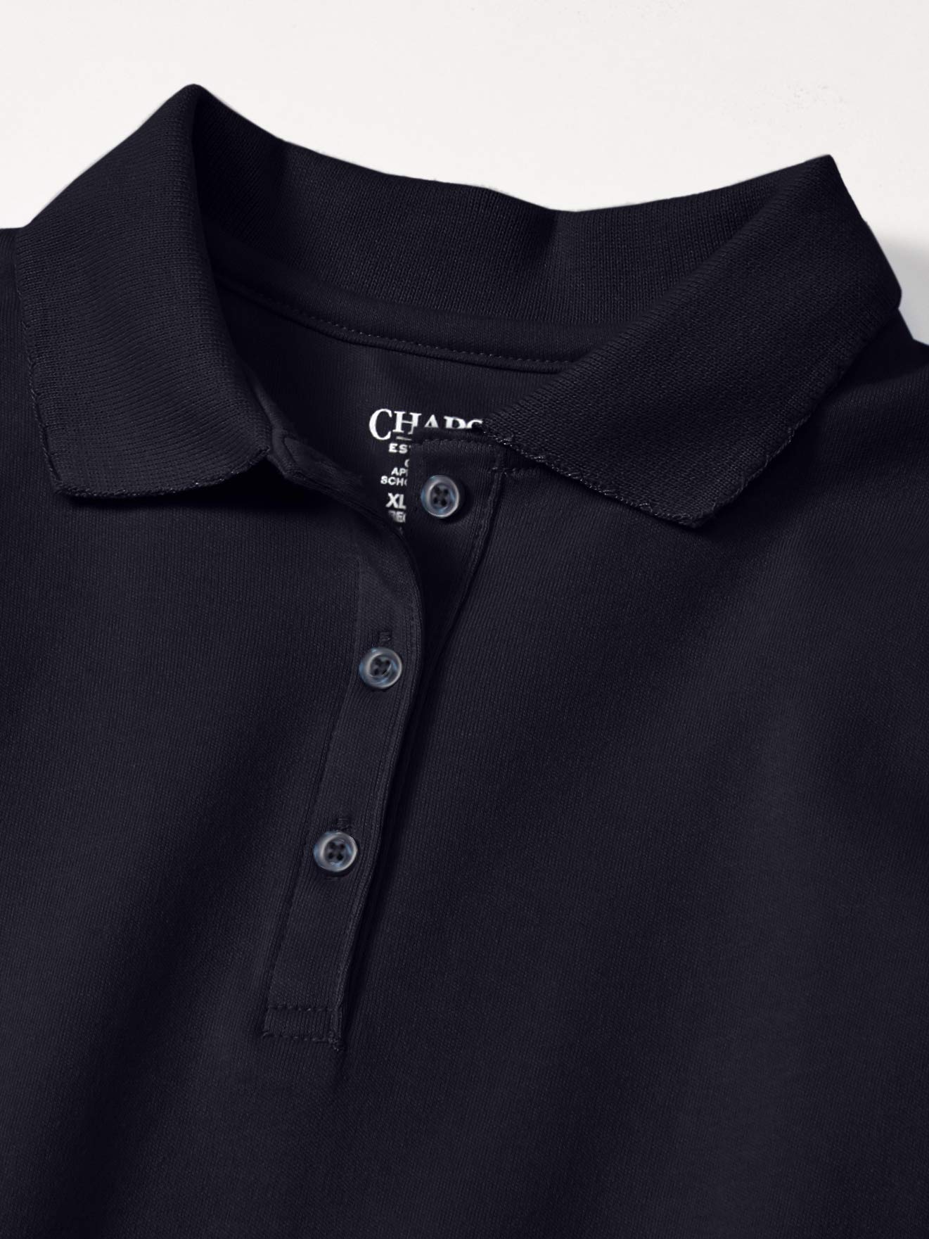 Snapklik.com : Chaps Girls School Uniform Short Sleeve Interlock Polo
