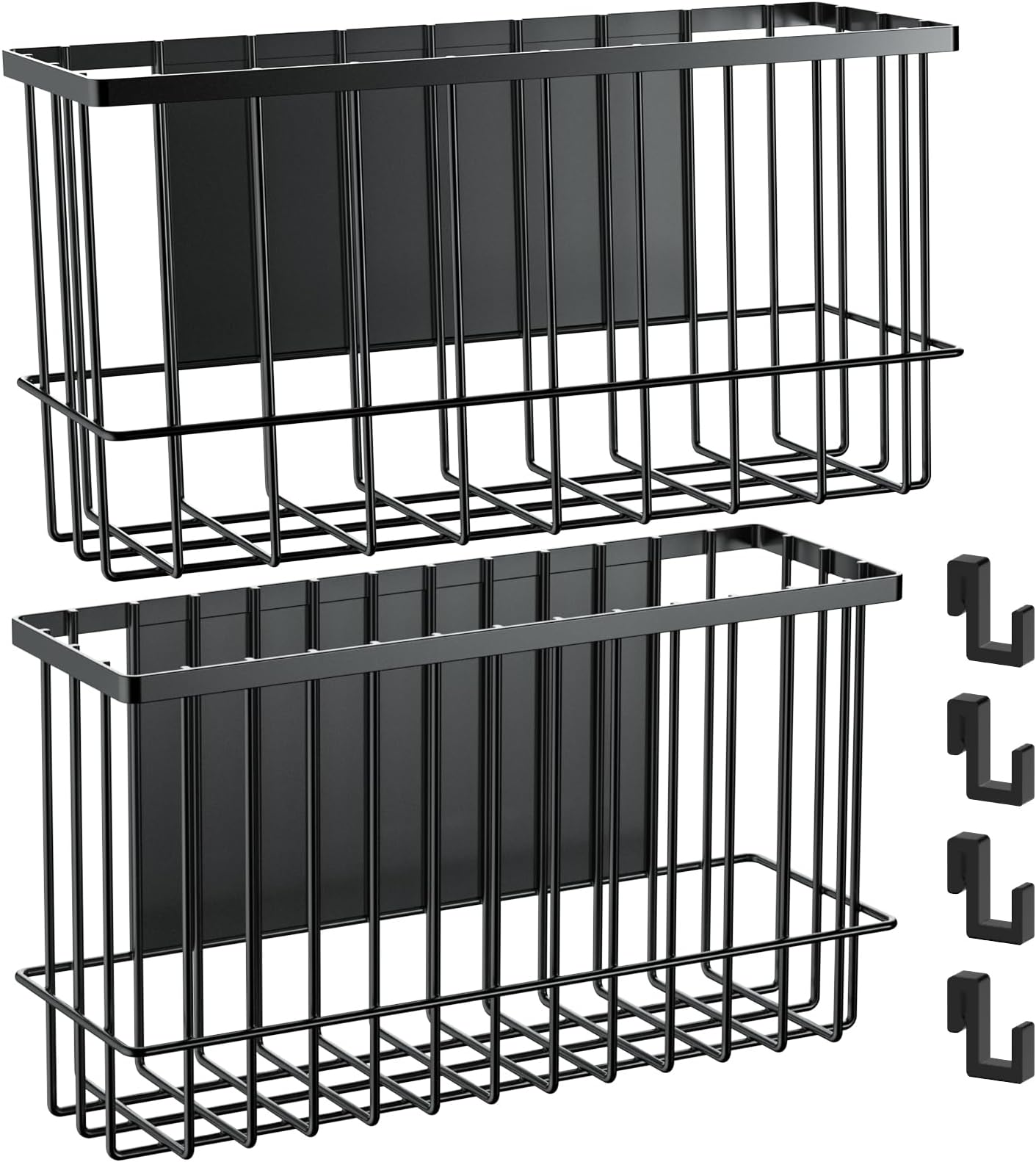Amazon.com: Magnetic Basket Set of 2 - Mesh Organizer and Holder on ...