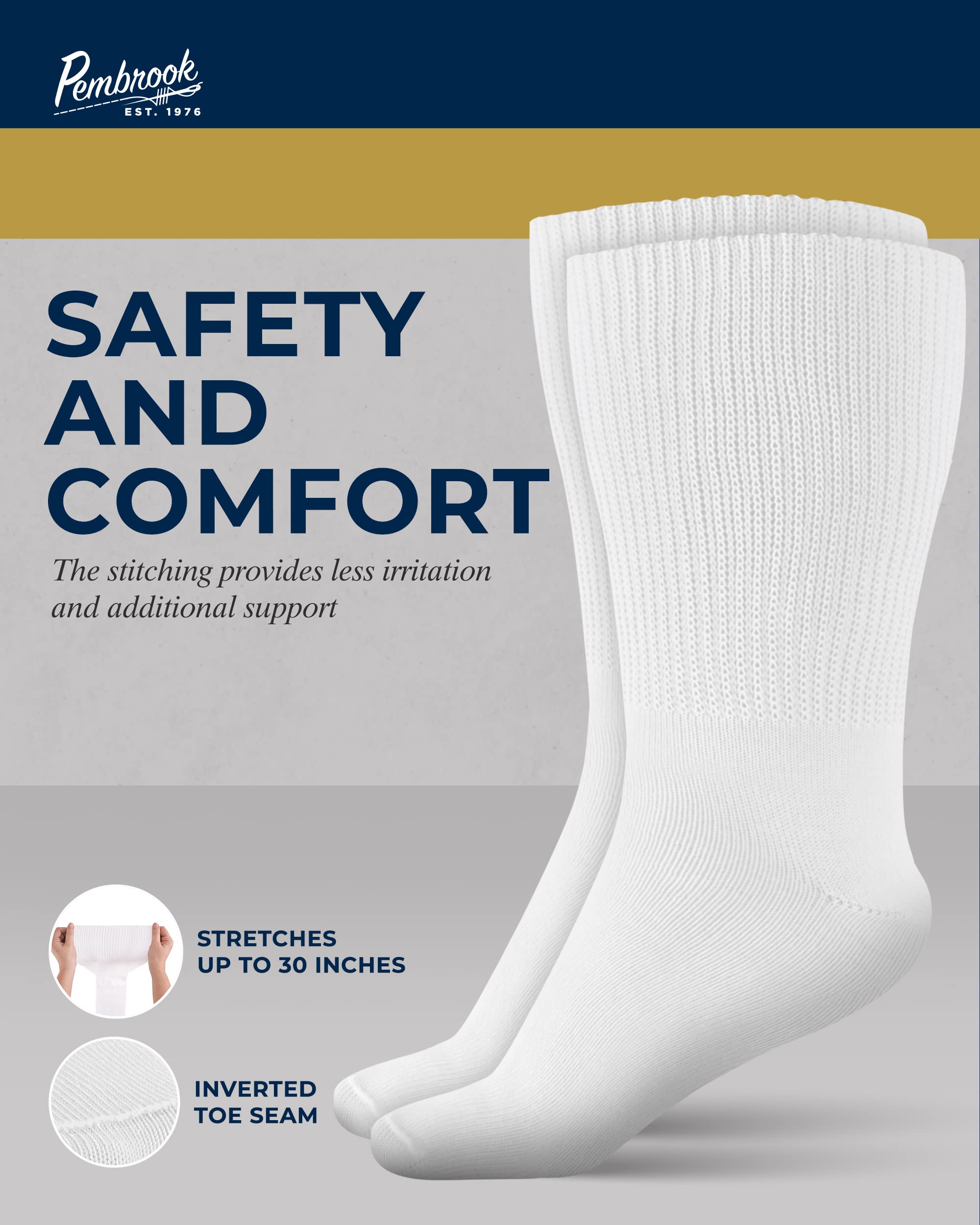 Snapklik.com : Pembrook Extra Wide Socks For Swollen Feet