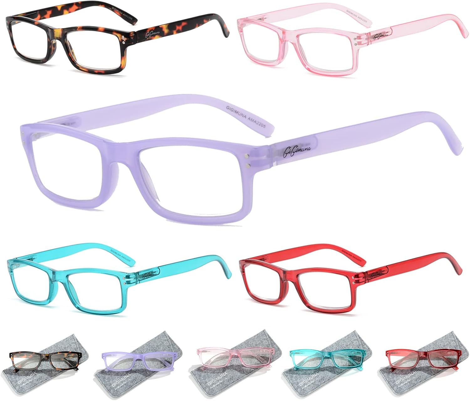 Amazon.com: GiGimuna Reading Glasses,Blue Light Readers Glasses For ...