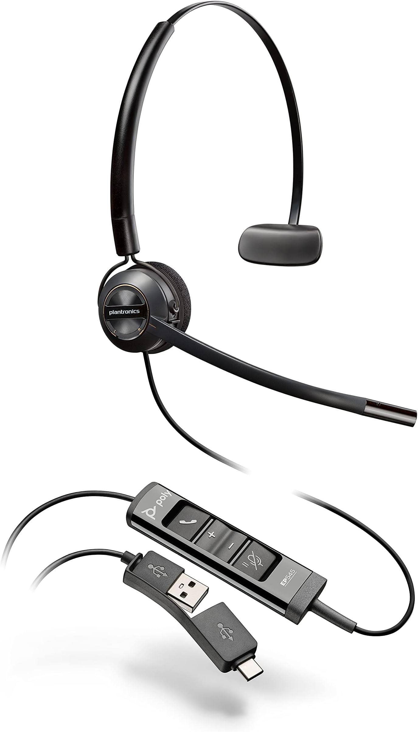 Amazon.com: Poly (Plantronics + Polycom) EncorePro 545 USB-A and USB-C ...