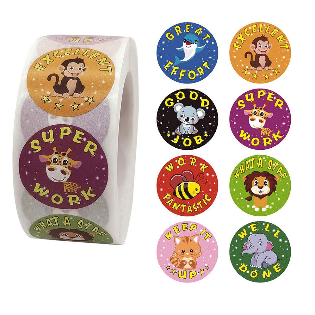 Buy Vincent Reward Stickers for Kids, 1000pcs School Stickers 1 Inch ...