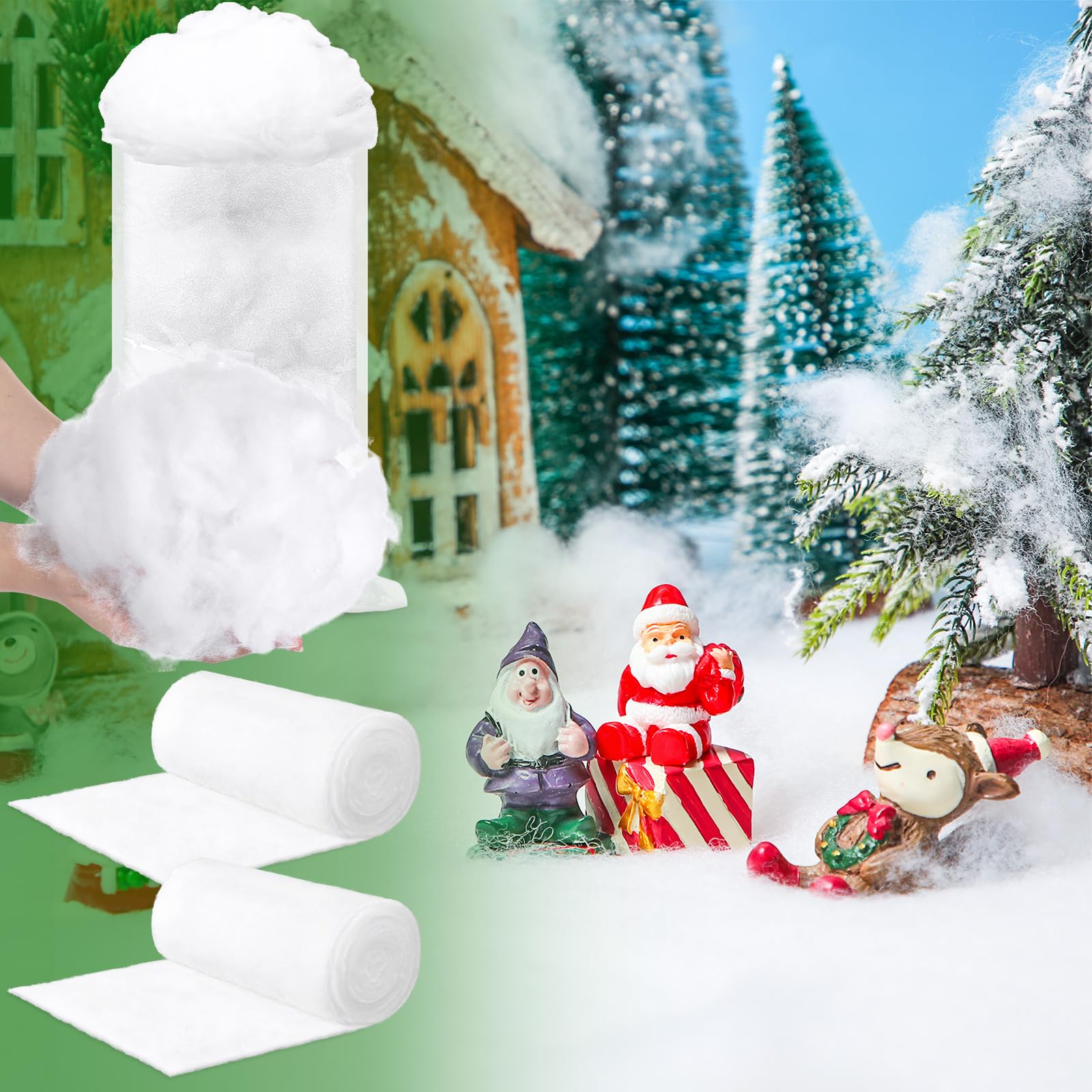 Amazon.com: Mindsoft 3 Pcs Christmas Fake Snow Set Includes 3x8ft ...