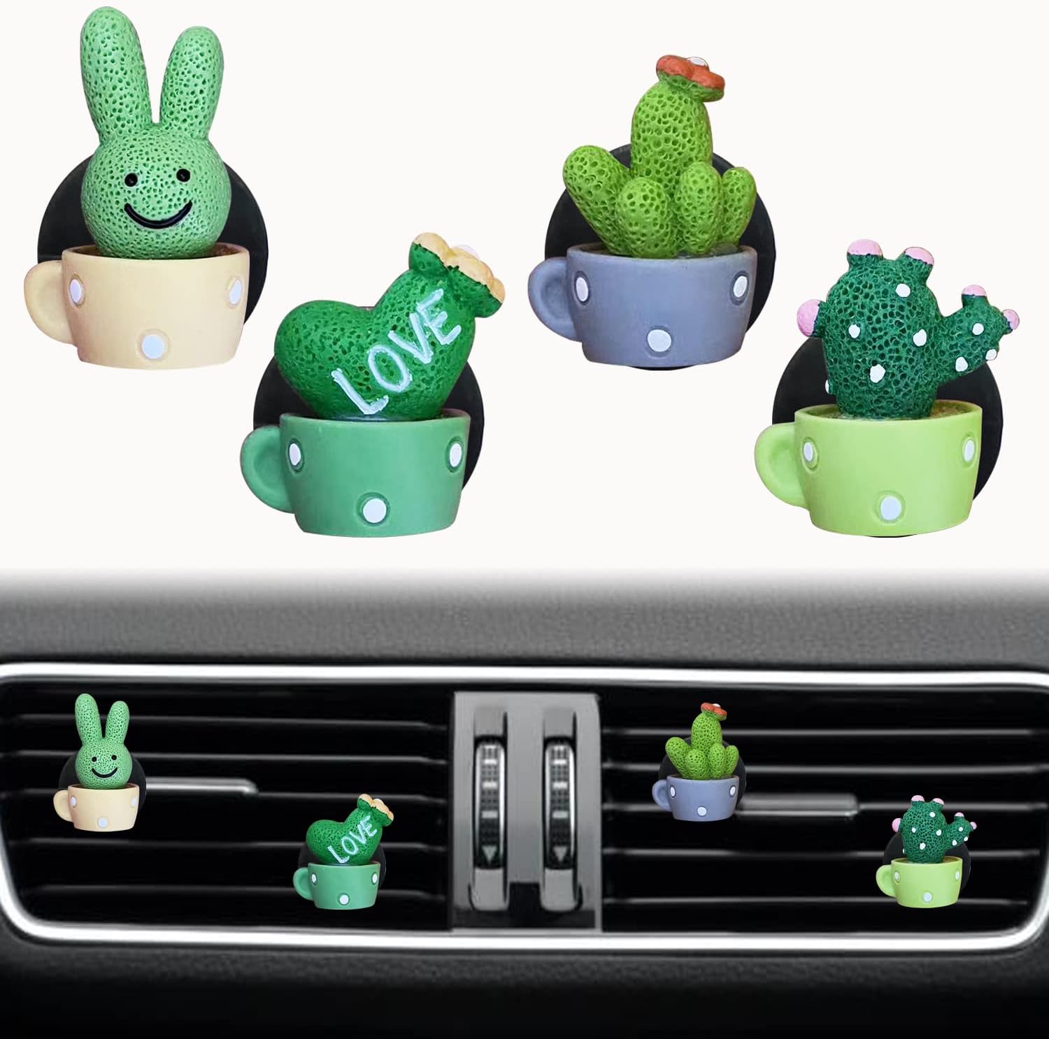 Amazon.com: 4 Pcs Cactus LOVE Air Vent Clips, Cute Car Air Fresheners ...