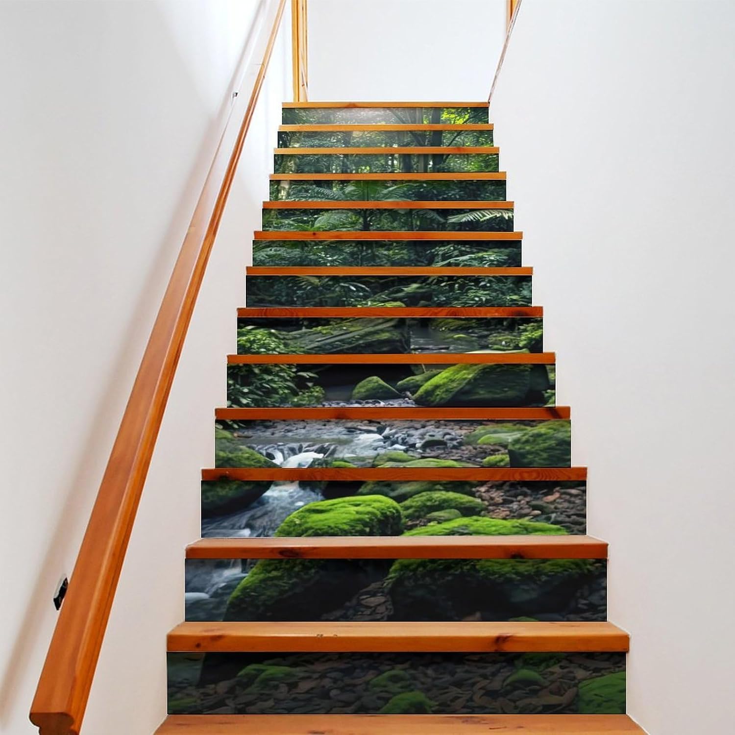 Amazon.com: YUNA 13 Stripes Self-Adhesive Stair Decals, Scenery Stair ...