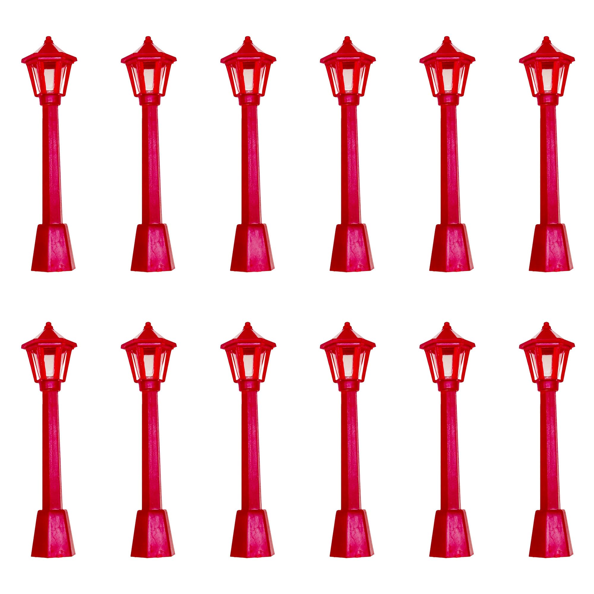 Woohome Mini Street Light Models, 12 Pcs Railway Train Solar Lamp Post ...