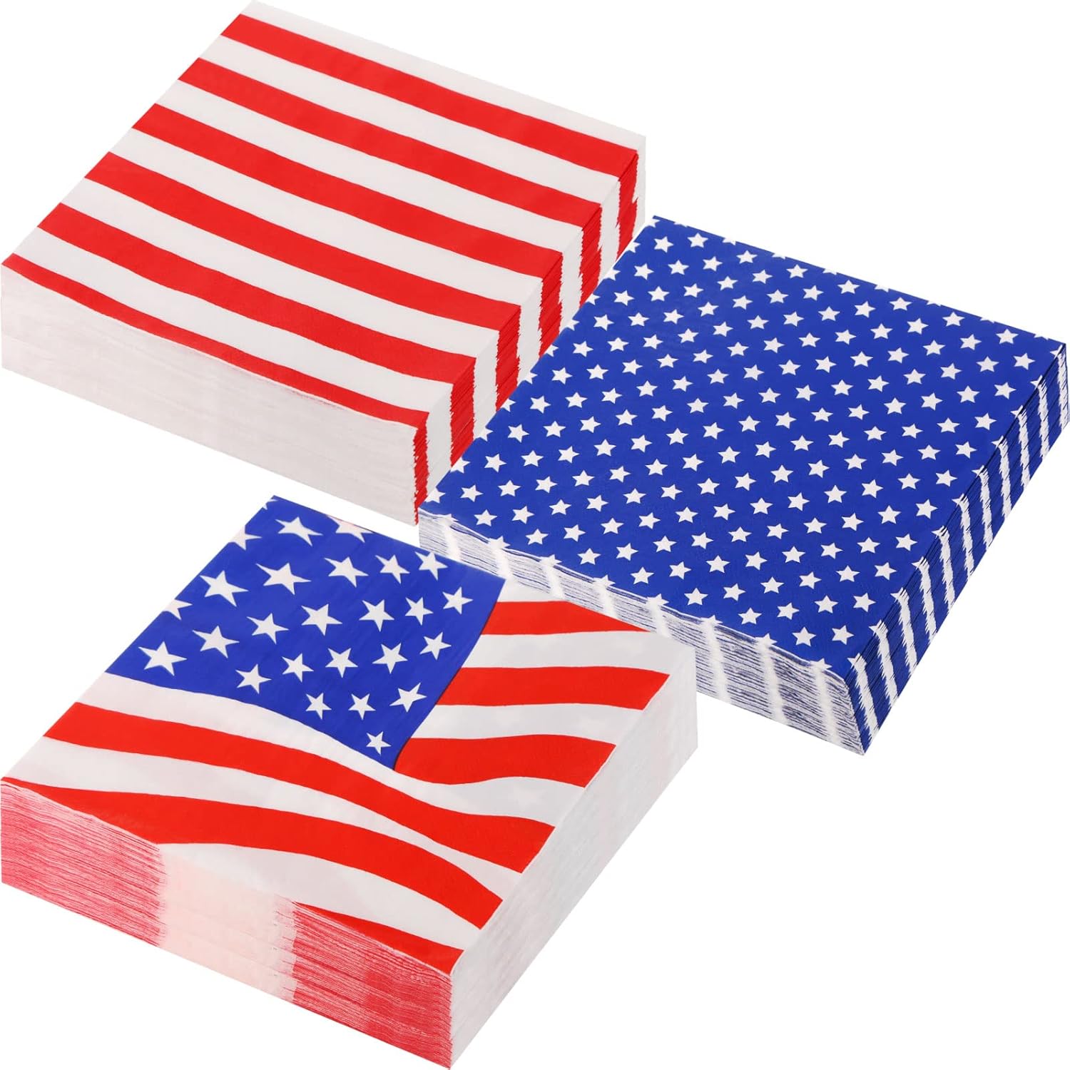Amazon.com: 200 Pcs American Flag Napkins Patriotic Party Supplies 4th ...