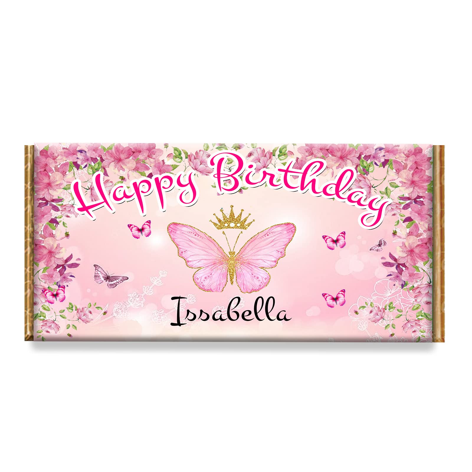 (#186) Personalised Customised Butterflies Birthday Chocolate Novelty ...