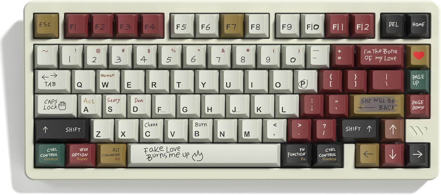 Amazon.com: COSTOM PBT Keycaps with 134 Keys, Retro Custom Keyboard ...