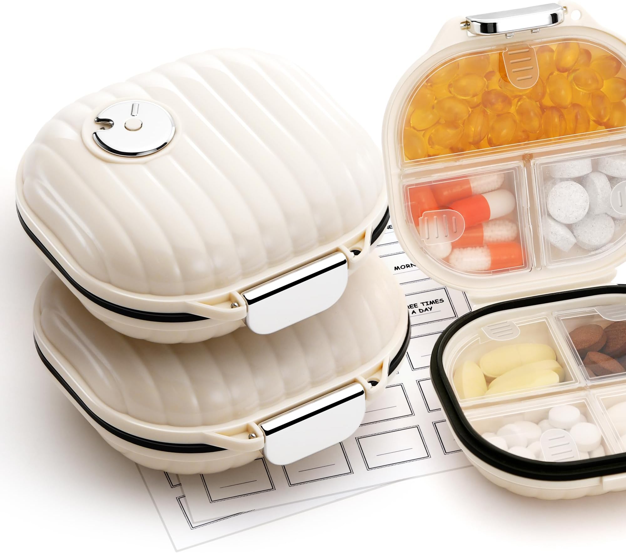 Amazon.com: [2 Pack] Zannaki Pill Case Portable Small Weekly Travel ...