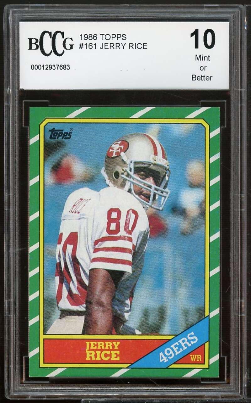 Amazon.com: 1986 Topps #161 Jerry Rice Rookie Card BGS BCCG 10 Mint+ ...