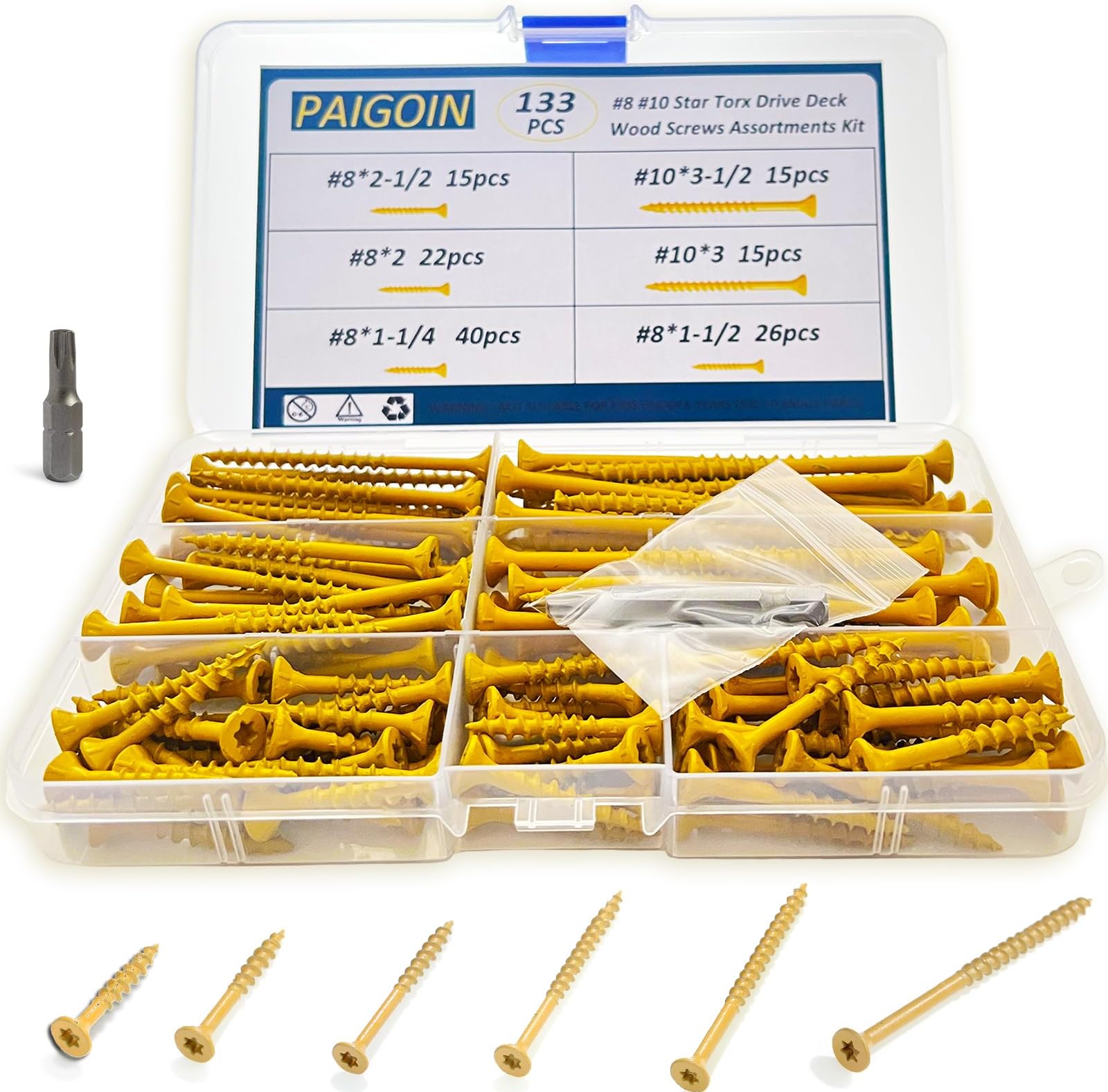 Amazon.com: WoodPro Fasteners AP8X2-1 Number-8 by 2-Inch All Purpose ...