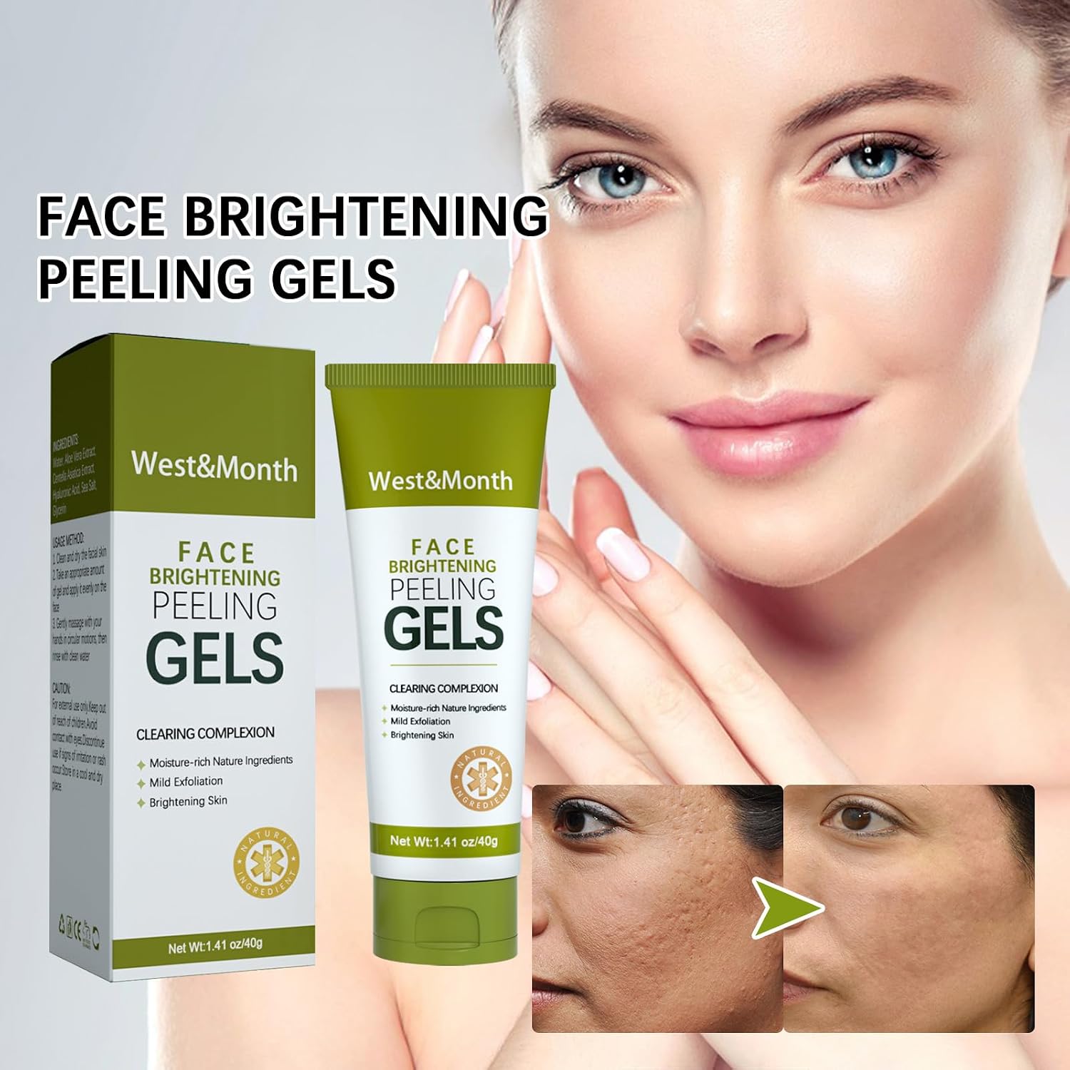 Face Brightening Peeling Gels Exfoliating Vegan Facial Peeling Gel ...
